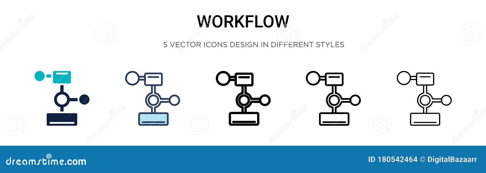 Workflow Icon In Filled Thin Line Outline And Stroke Style Vector Illustration Of Two Colored