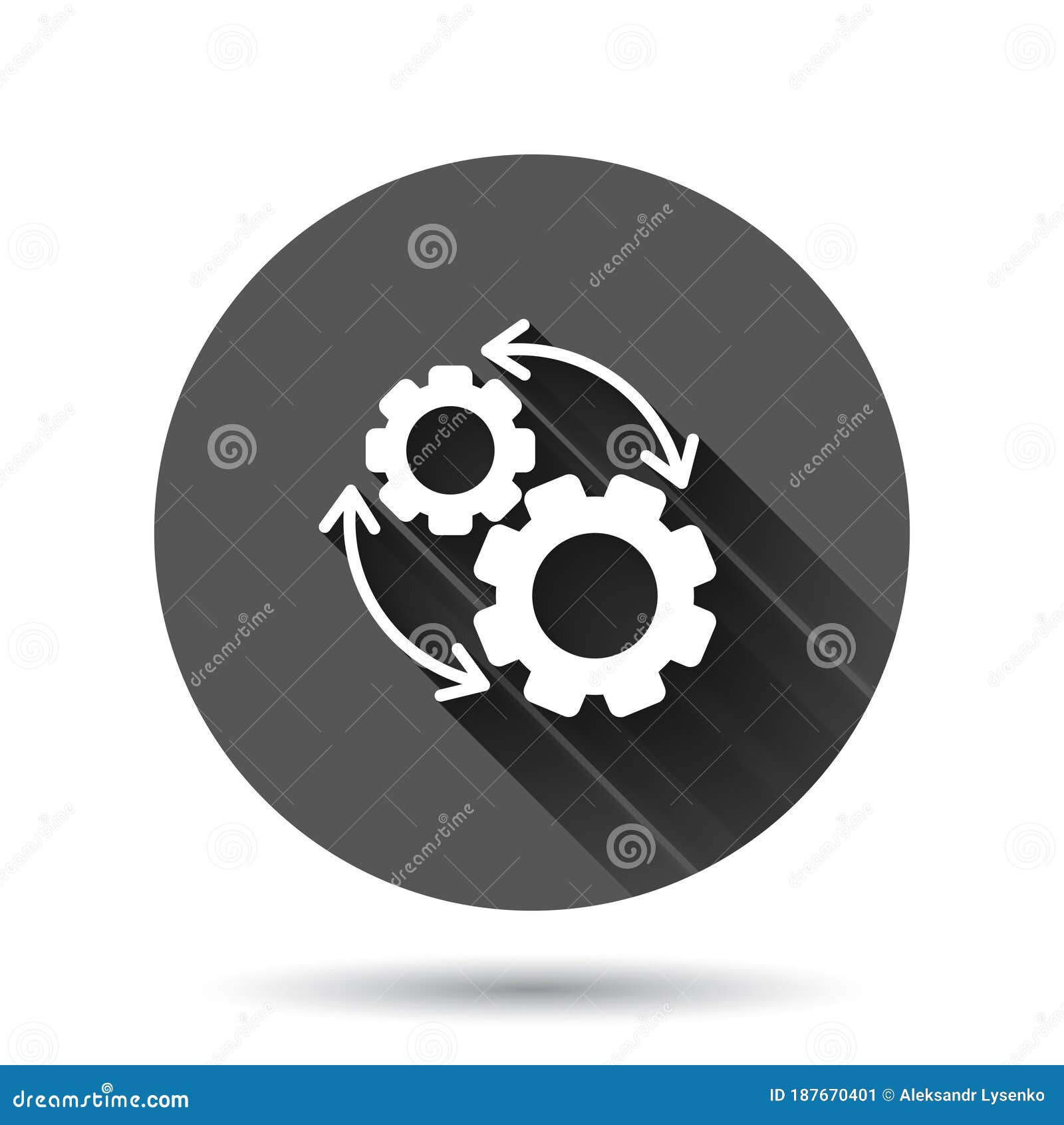 Workflow Icon in Flat Style. Gear Effective Vector Illustration on ...