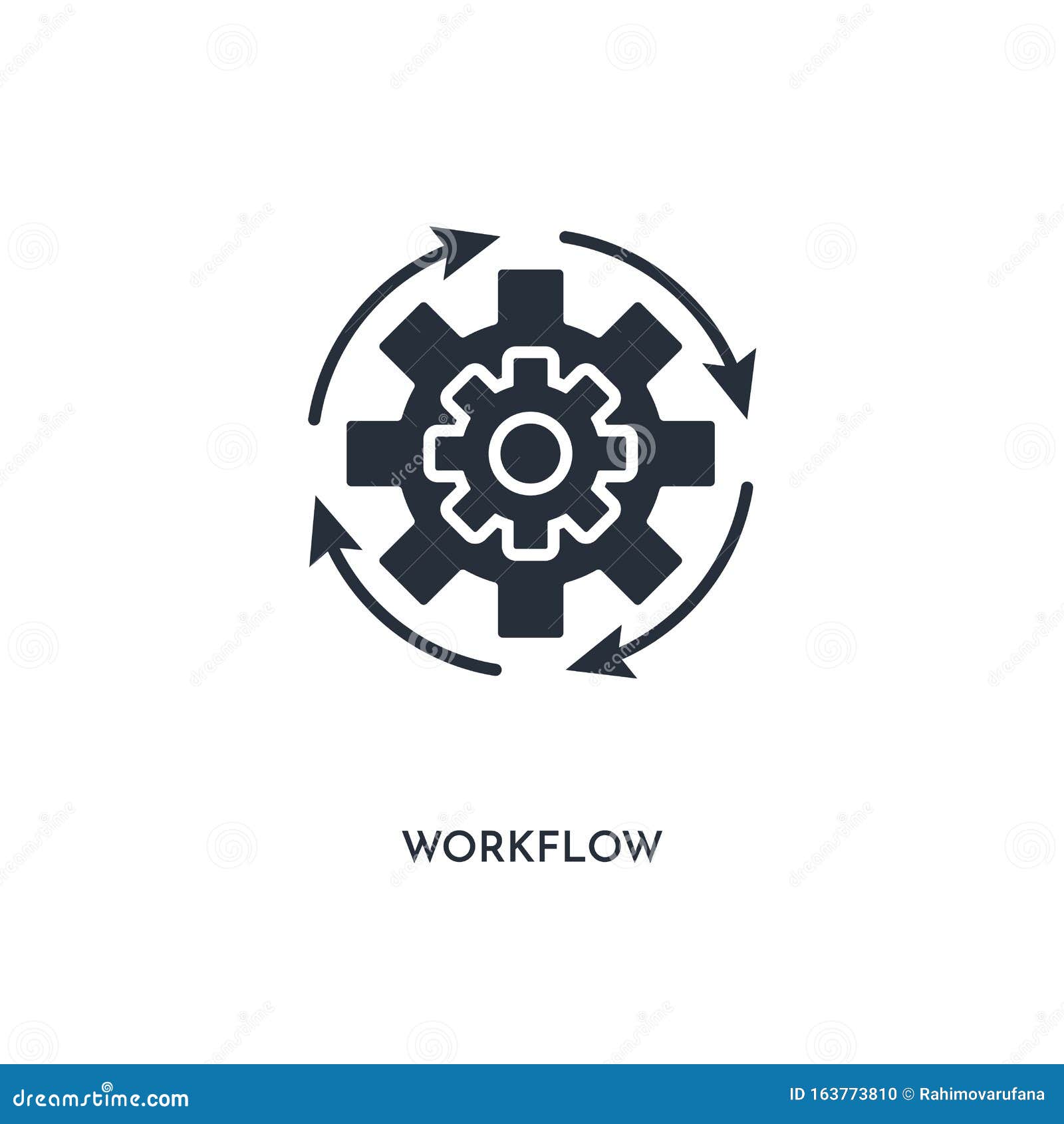 Workflow Icon. Simple Element Illustration. Isolated Trendy Filled ...