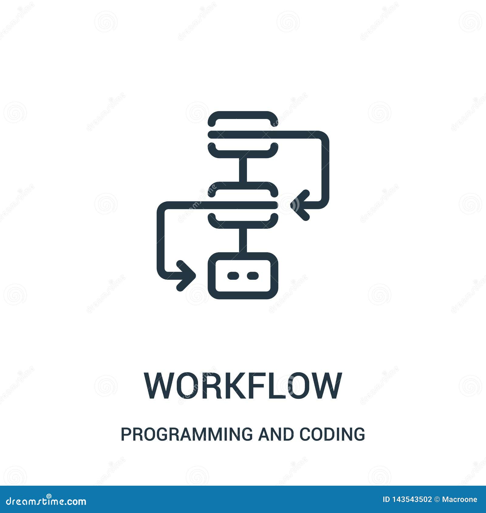 Workflow Icon Vector From Programming And Coding Collection Thin Line