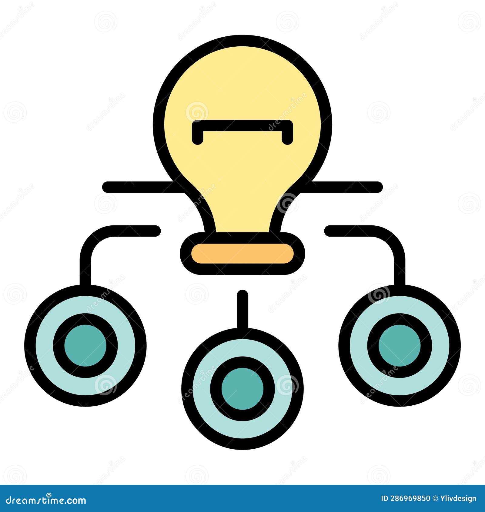 Workflow Idea Icon Vector Flat Stock Illustration - Illustration of ...
