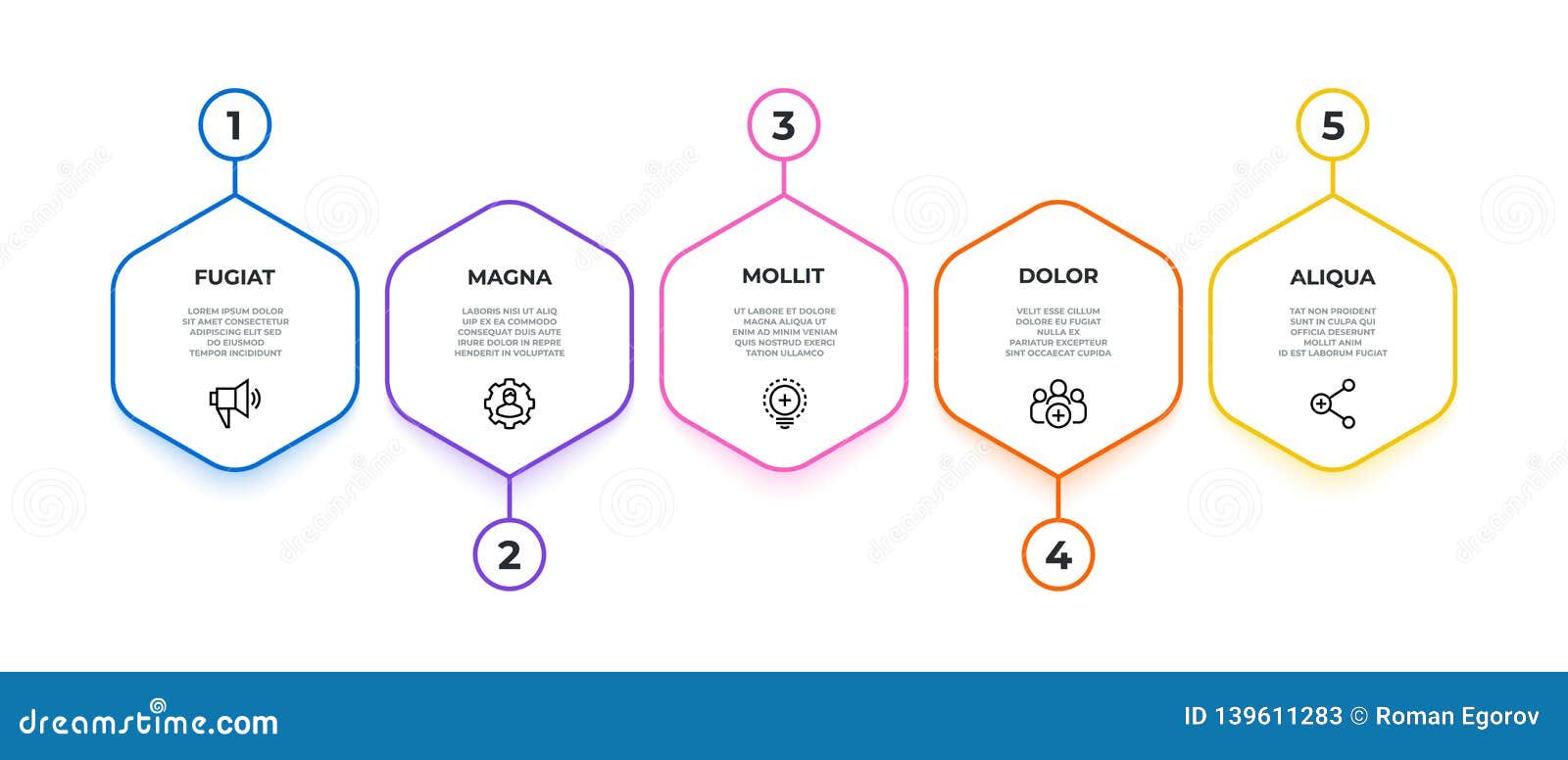 Workflow Infographic. 5 Options Work Flow Banner, Business Presentation ...
