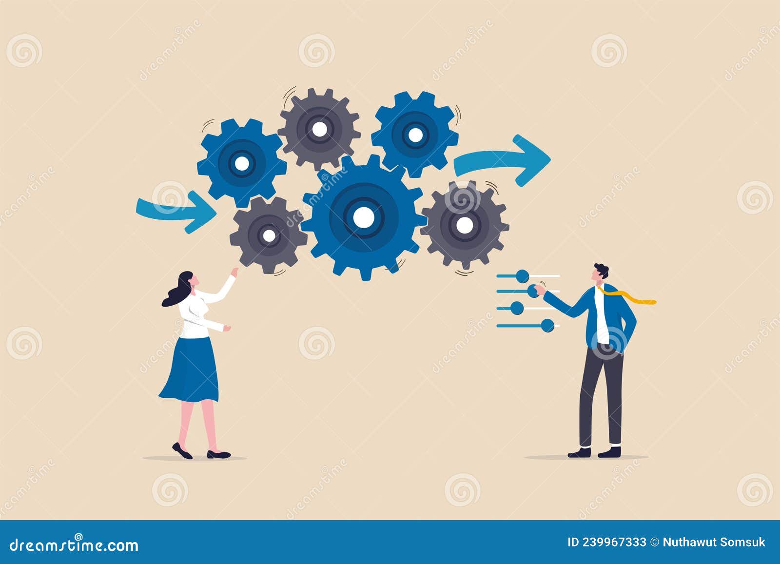 Process Optimization Concept 2 Colored Vector Illustration ...
