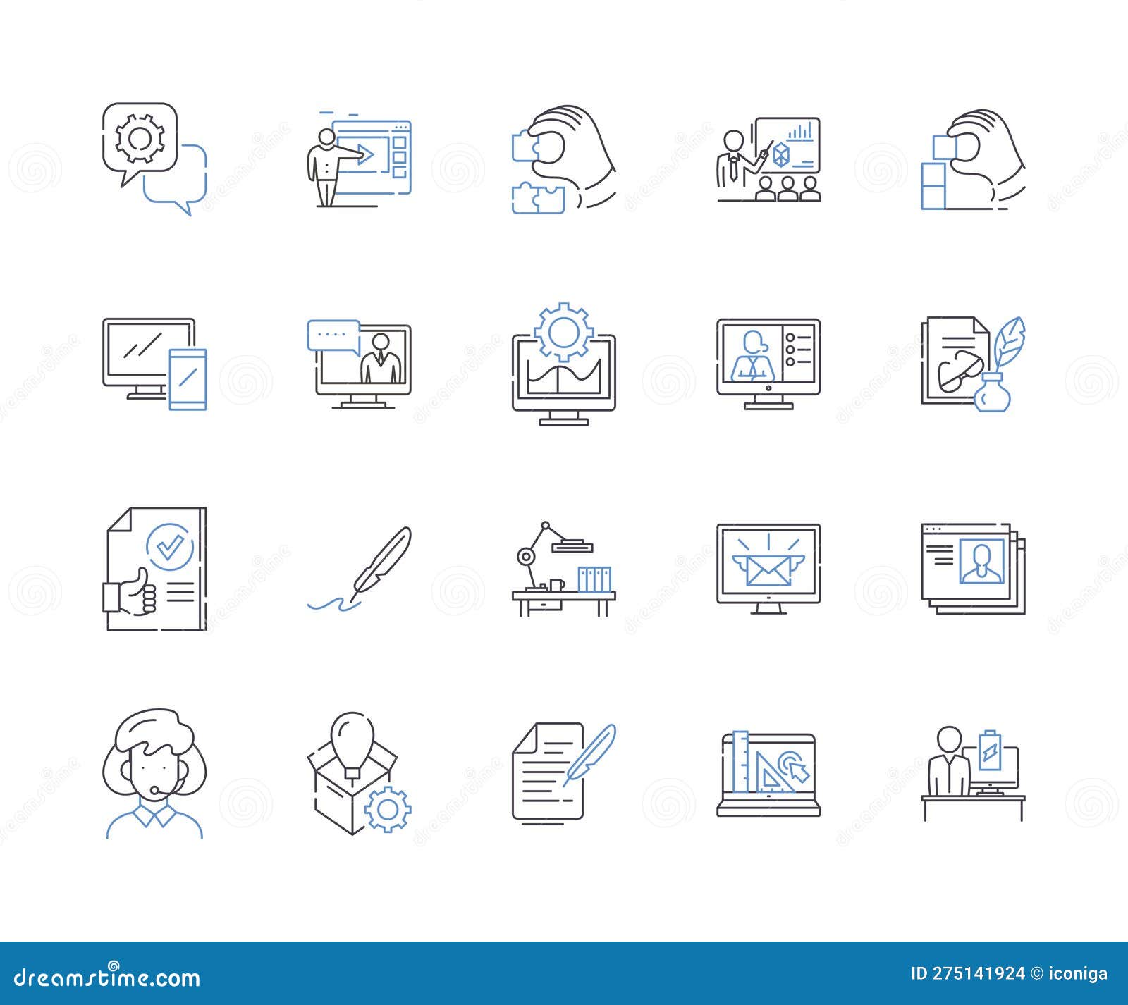 Workflow And Office Outline Icons Collection Workflow Office Automation Process Tasks