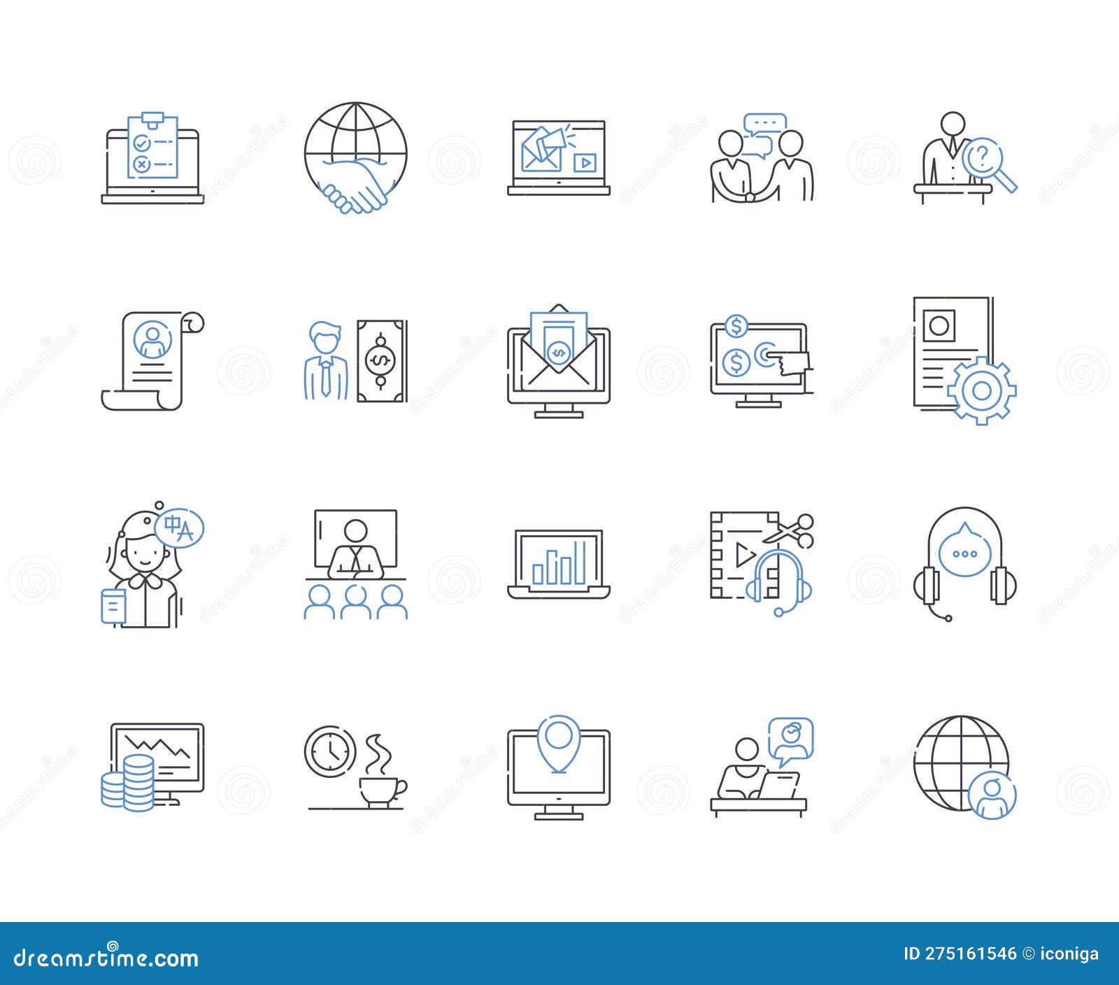 Workflow And Office Outline Icons Collection Workflow Office Automation Process Tasks