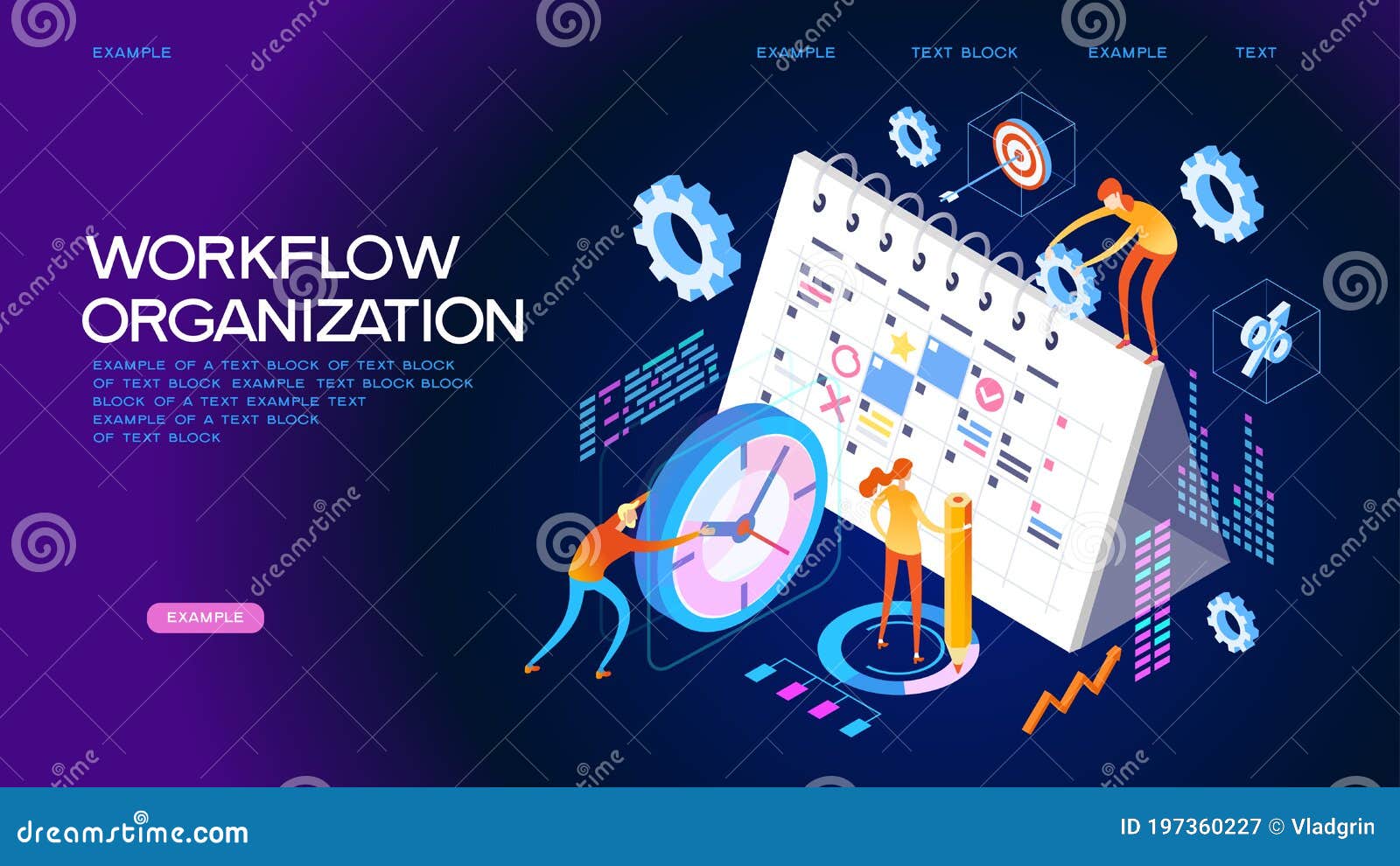 Workflow Organization Concept Web Banner Stock Vector - Illustration of ...