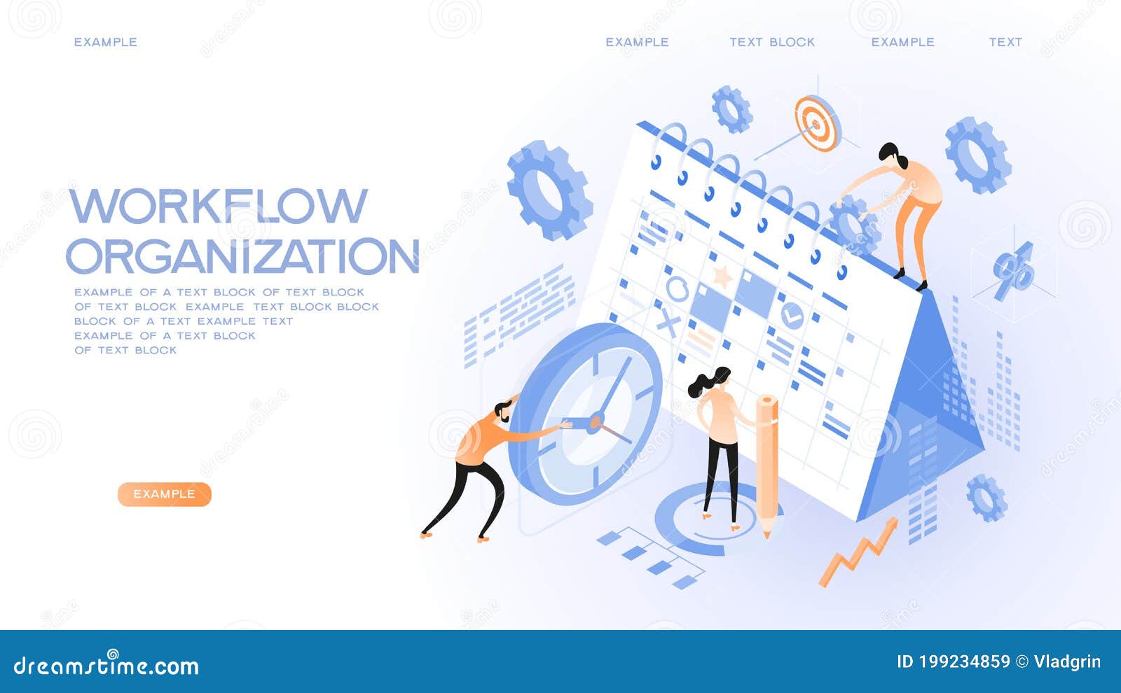 Workflow Organization Concept Web Banner Stock Vector - Illustration of ...