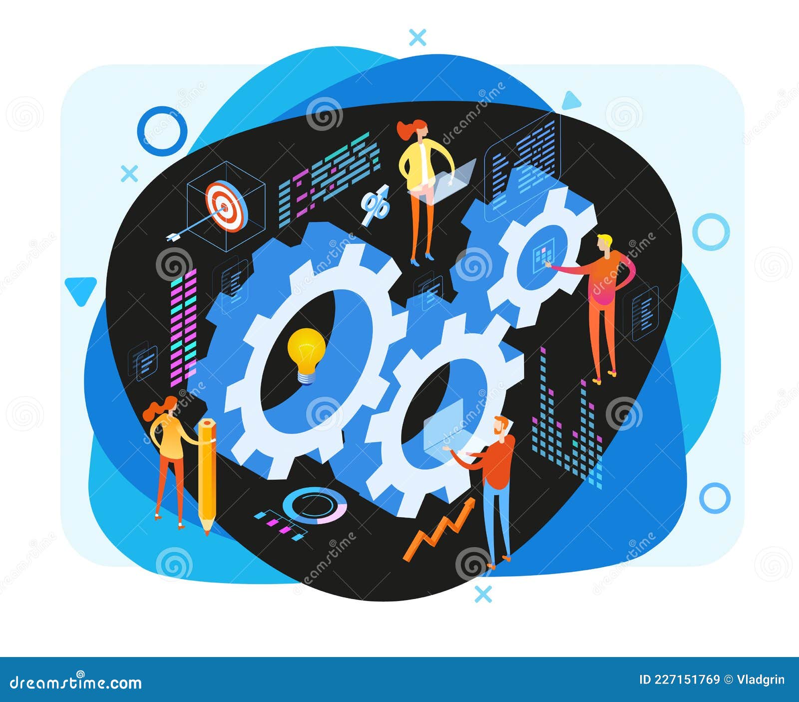 Workflow Organization Concept Web Banner Stock Vector - Illustration of ...