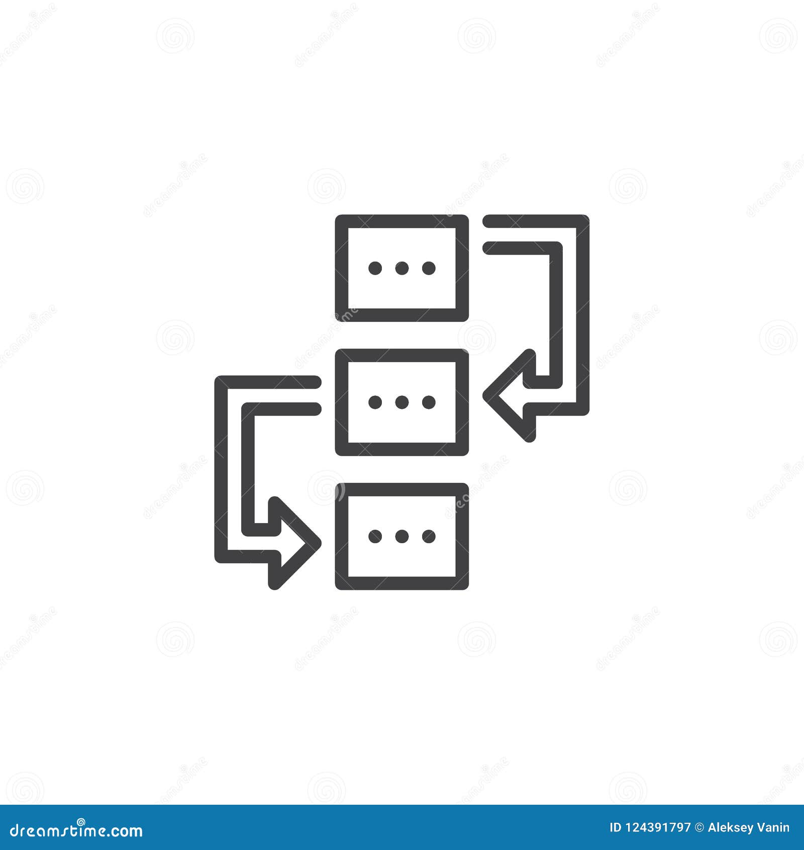 Workflow Outline Icon. Monochrome Simple Sign From Productivity ... Workflow Outline Icon. Monochrome Simple Sign From Productivity ...