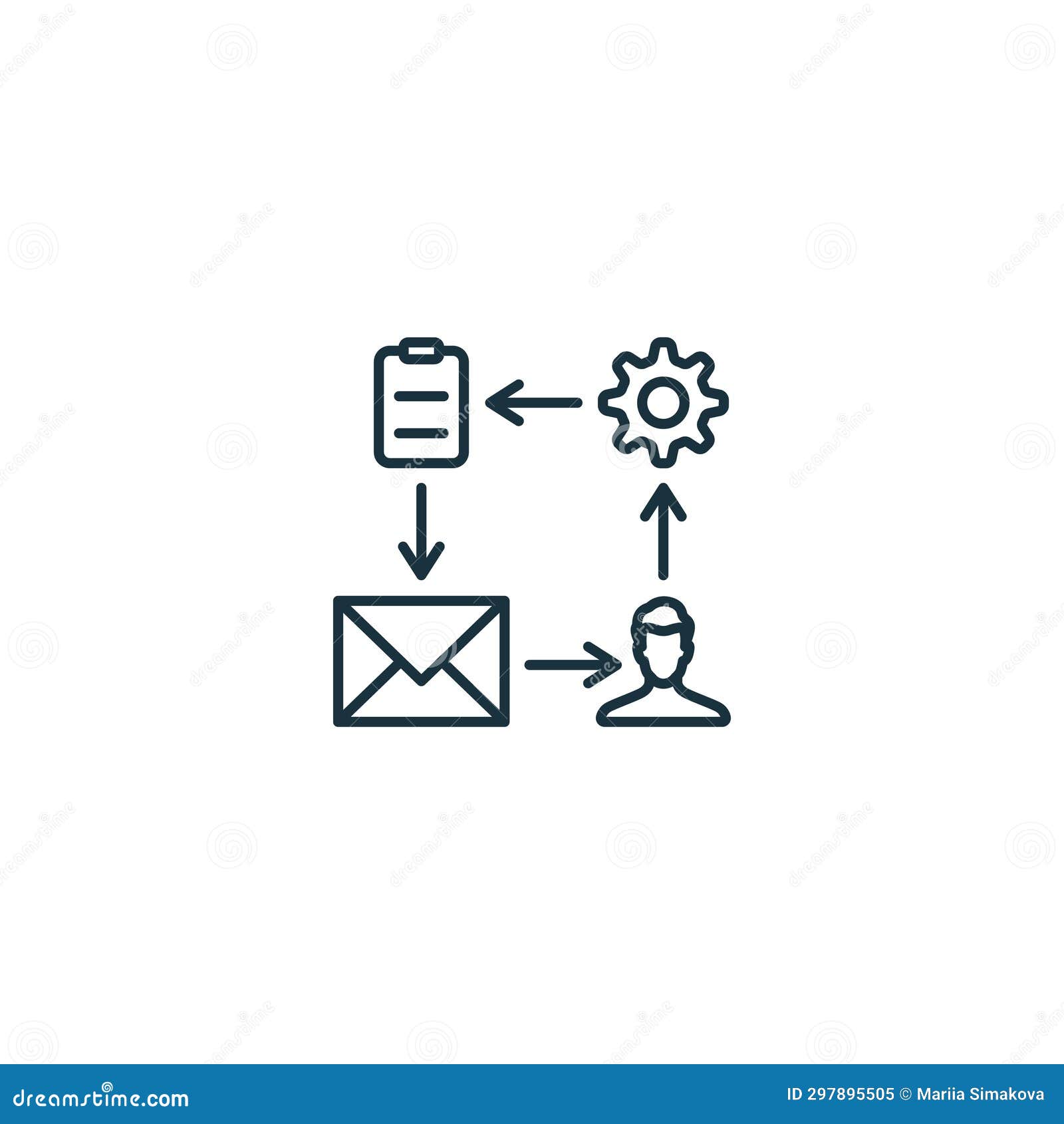 Workflow Outline Icon. Monochrome Simple Sign From Productivity ... Workflow Outline Icon. Monochrome Simple Sign From Productivity ...