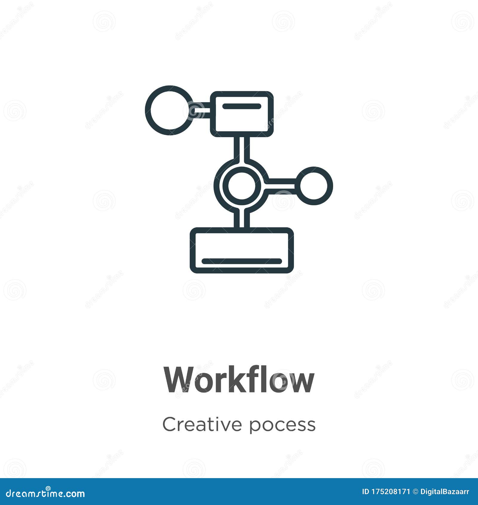 Workflow Outline Vector Icon Thin Line Black Workflow Icon Flat Vector Simple Element