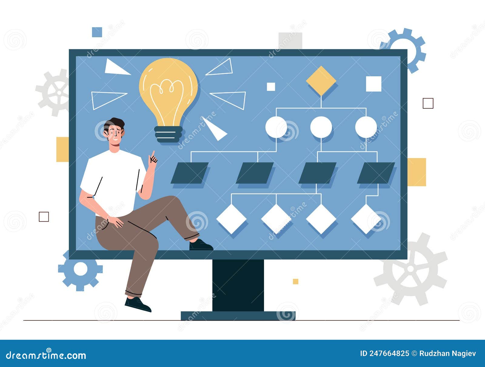 Workflow process concept stock vector. Illustration of cartoon - 247664825