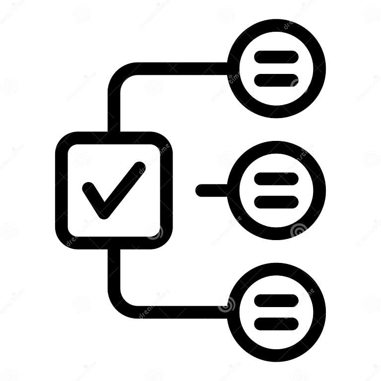Workflow Process Icon with Checkmarks Stock Vector - Illustration of ...