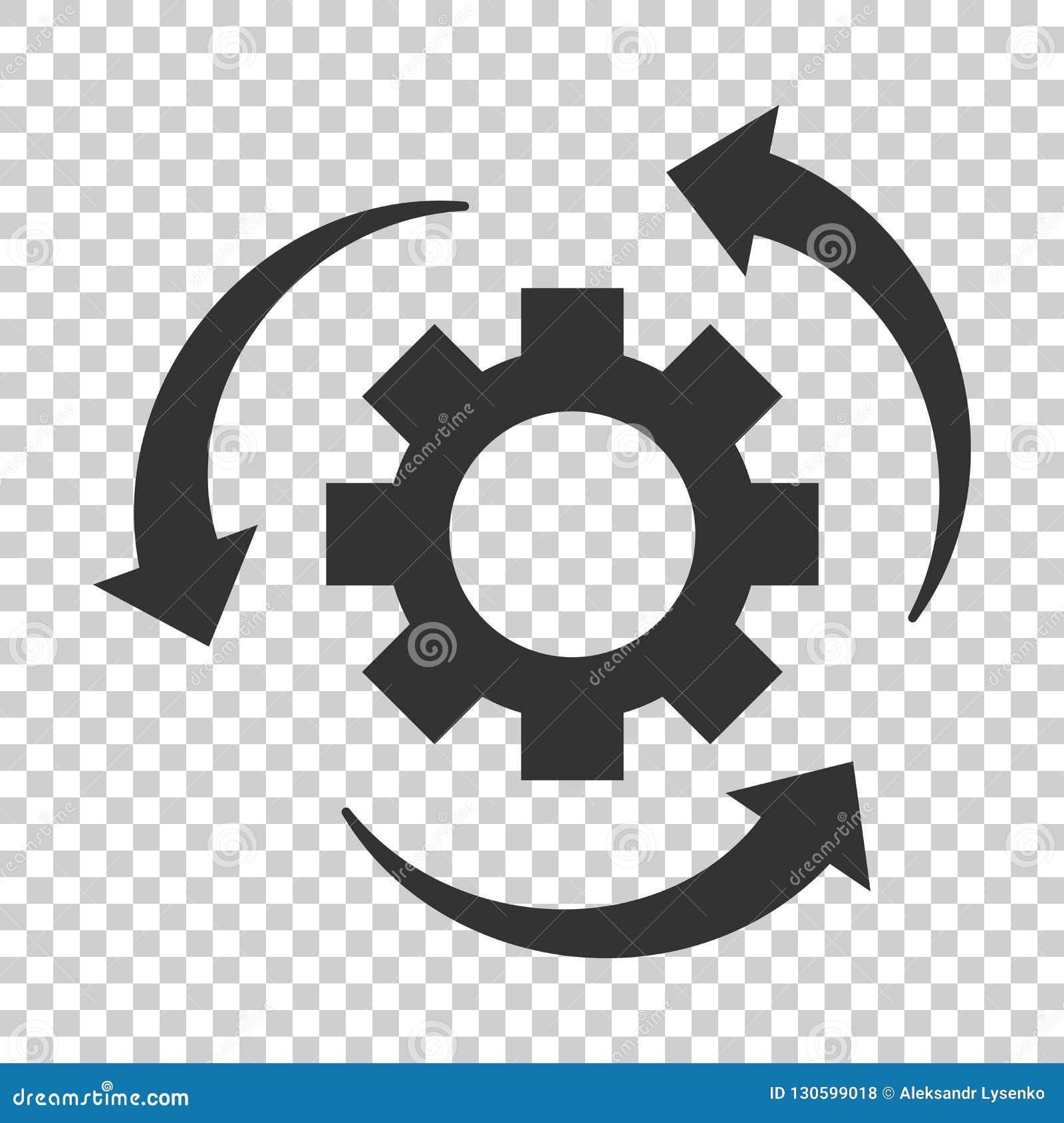 Workflow Process Icon in Flat Style. Gear Cog Wheel with Arrows Stock ...