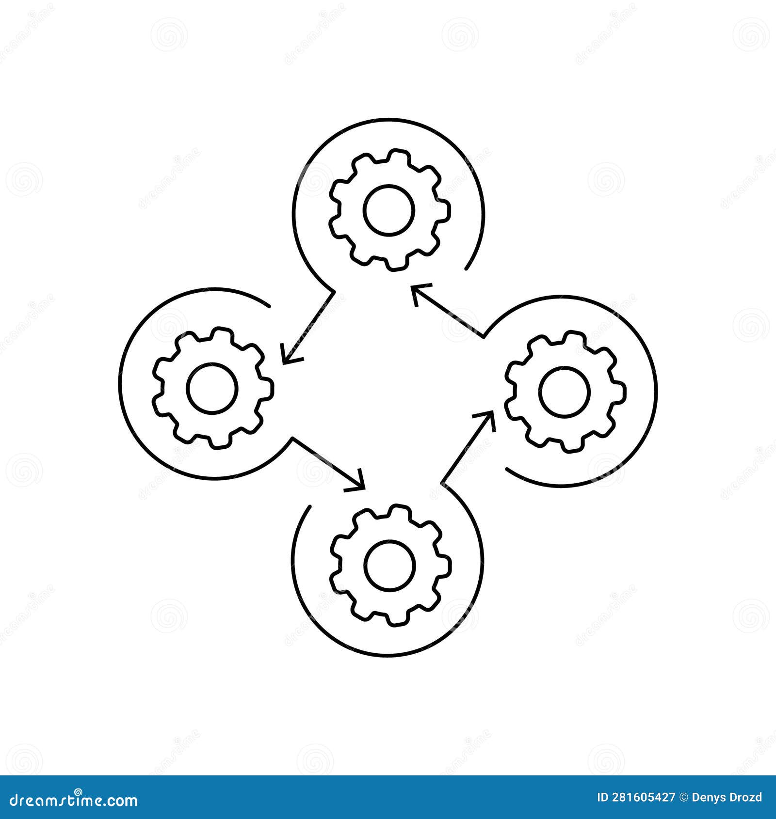 Workflow Process Icon in Flat Style. Gear Cog Wheel with Arrows Vector ... Workflow Process Icon in Flat Style. Gear Cog Wheel with Arrows Vector ...