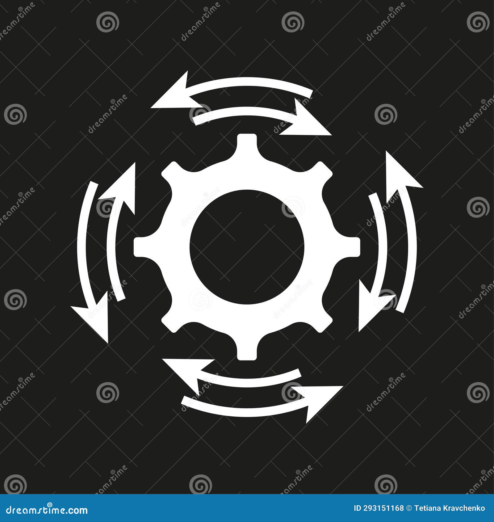 Workflow Process Icon. Gear Cog Wheel with Arrows. Vector Illustration ...