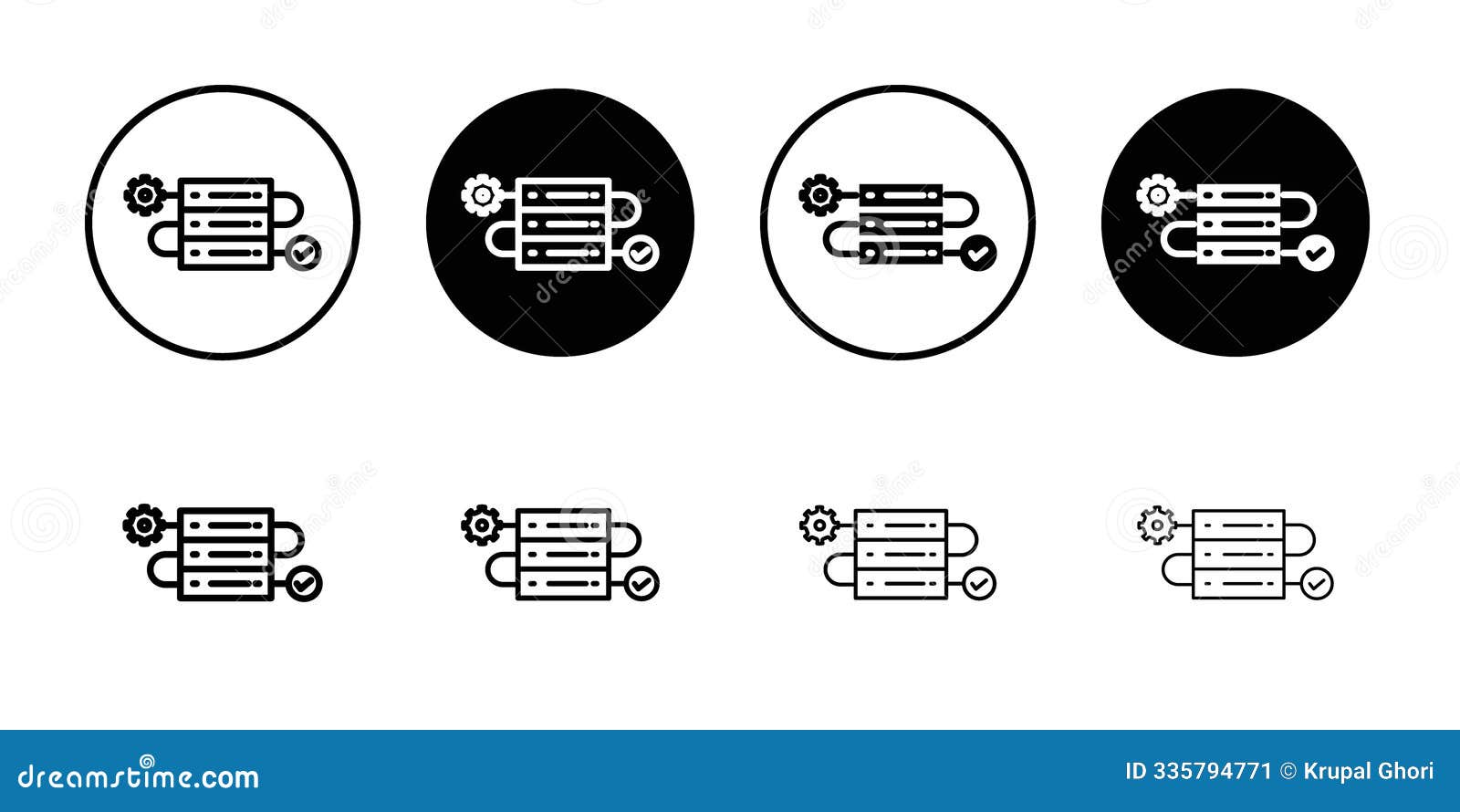 Workflow Process Icon Logo Set Vector Stock Illustration - Illustration ...