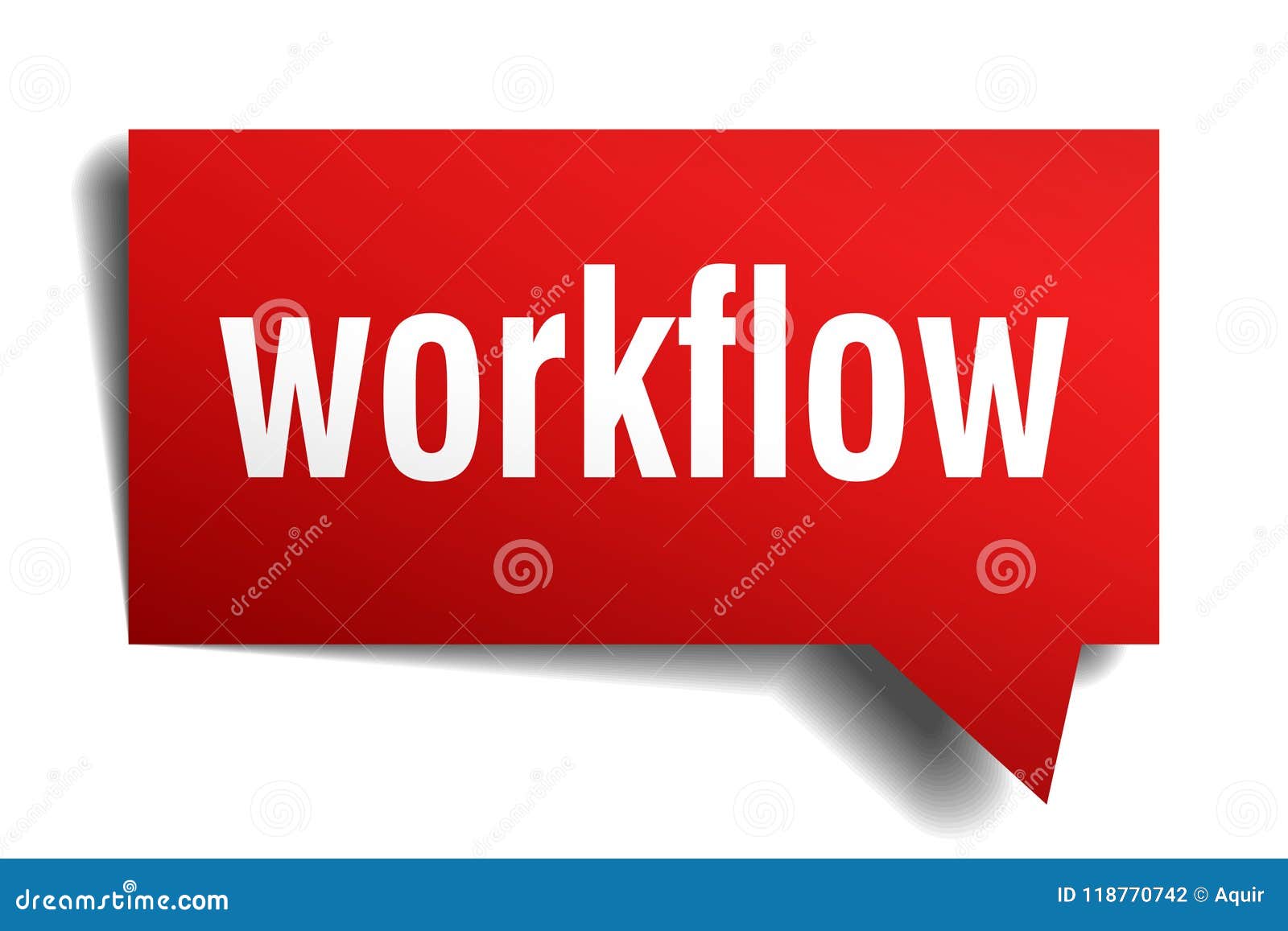 Workflow Red 3d Speech Bubble Stock Vector - Illustration of banner ...