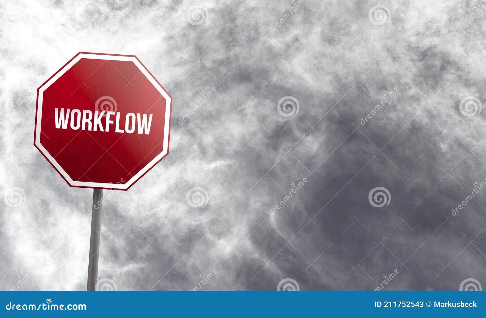 Workflow - Red Sign with Clouds in Background Stock Illustration ...