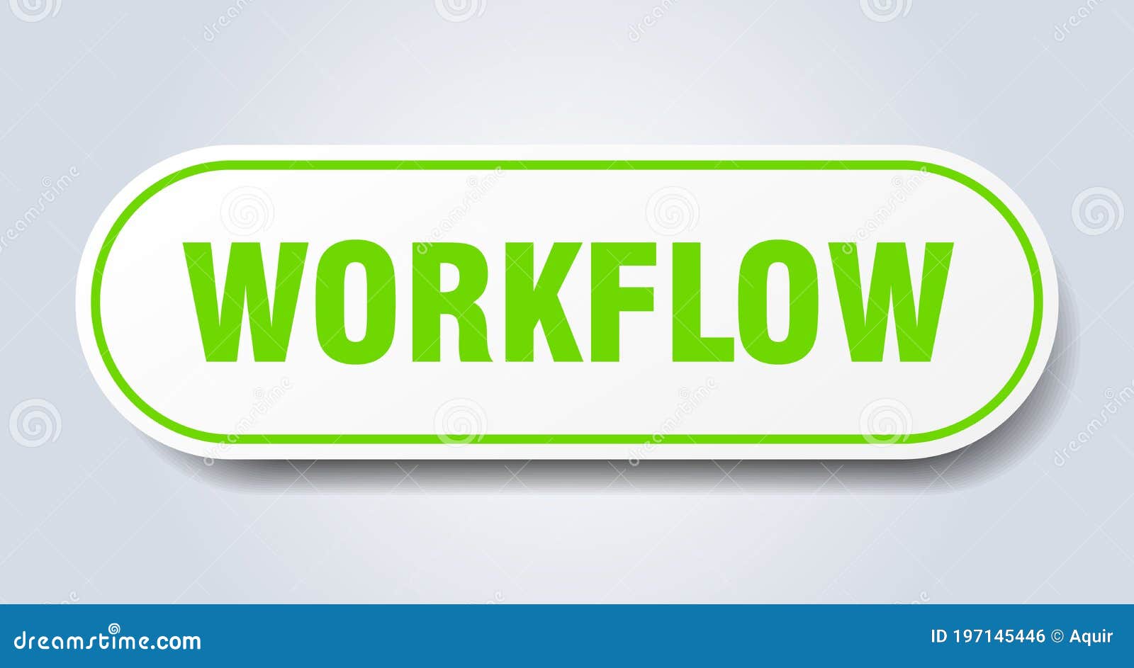 Workflow sticker. stock vector. Illustration of workflow - 197145446