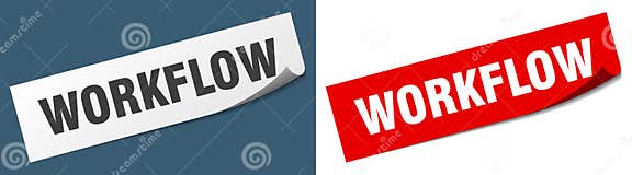 Workflow Sticker. Workflow Sign Set Stock Vector - Illustration of ...