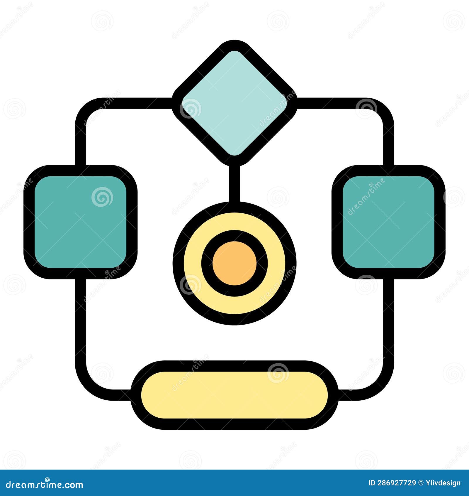 Workflow System Icon Vector Flat Stock Vector - Illustration of color ...