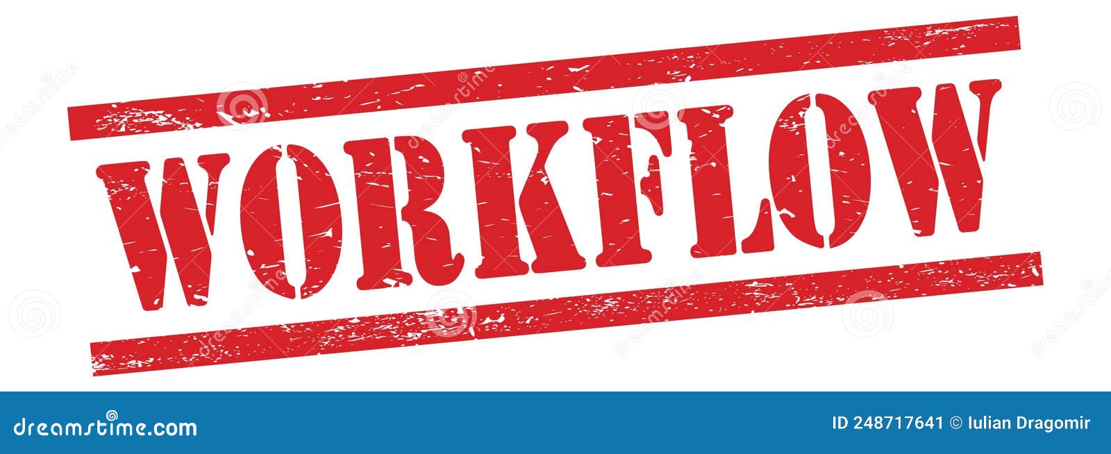 WORKFLOW Text on Red Grungy Lines Stamp Stock Illustration ...