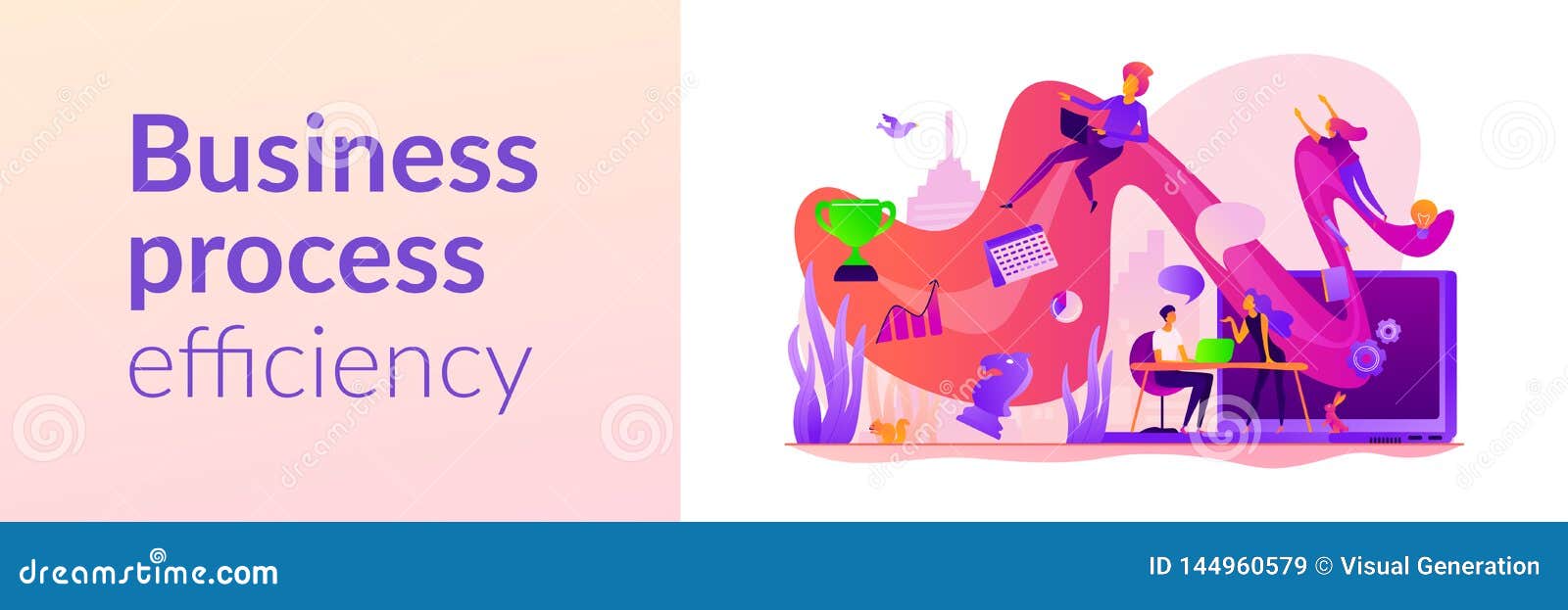 Workflow Web Banner Concept. Stock Vector - Illustration of pattern ...