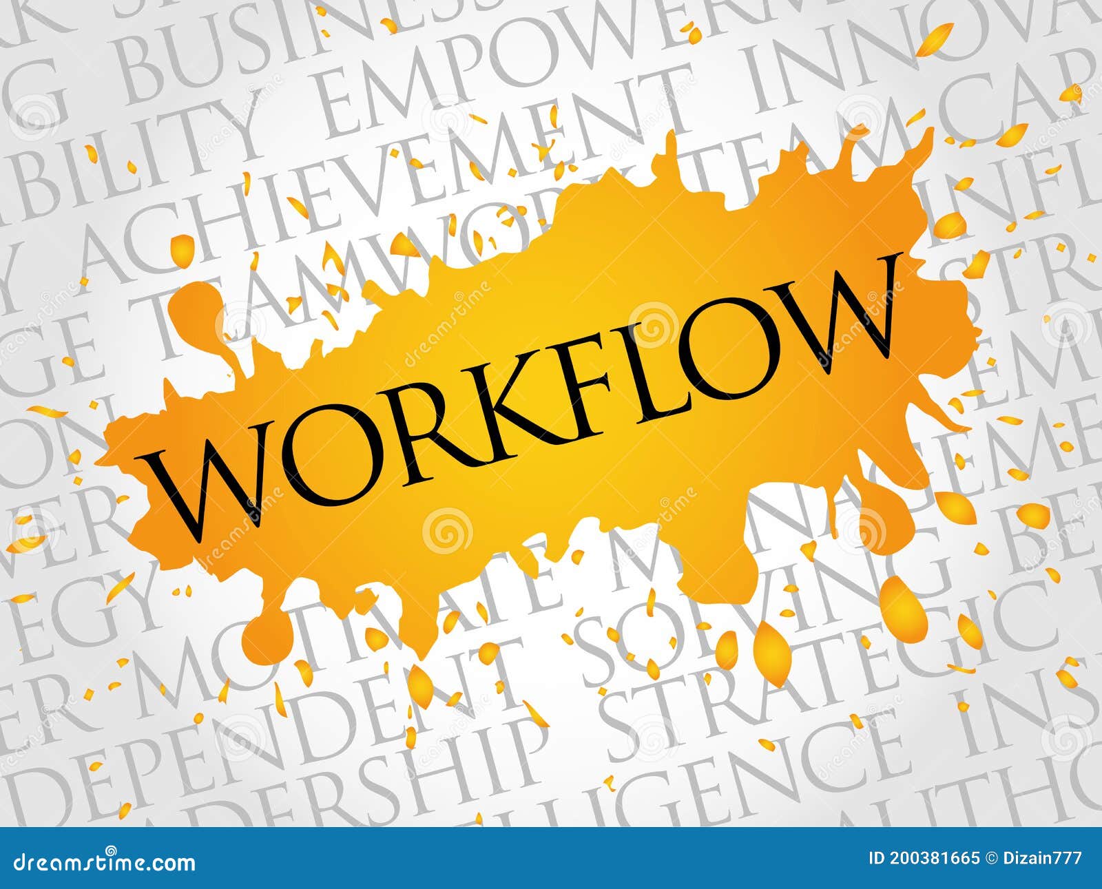 WORKFLOW word cloud stock illustration. Illustration of process - 200381665