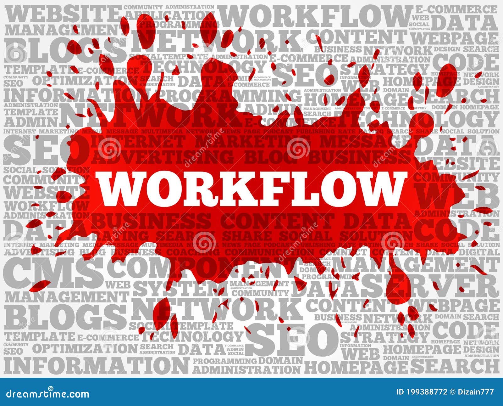 WORKFLOW Word Cloud Collage Stock Illustration - Illustration of ...