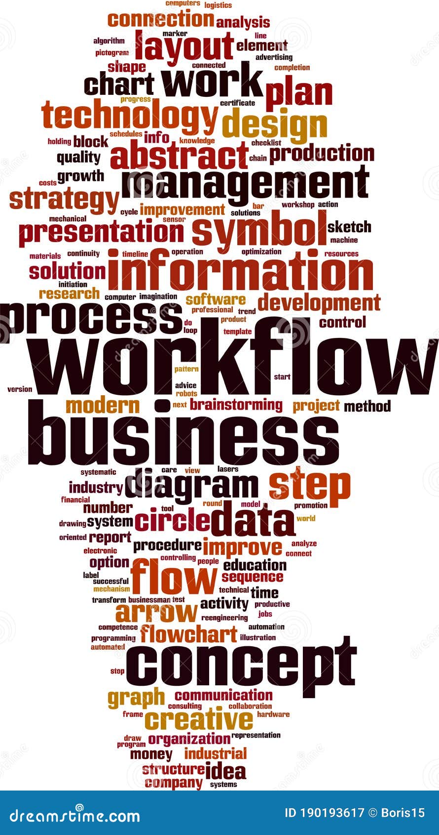 Workflow word cloud stock vector. Illustration of information - 190193617