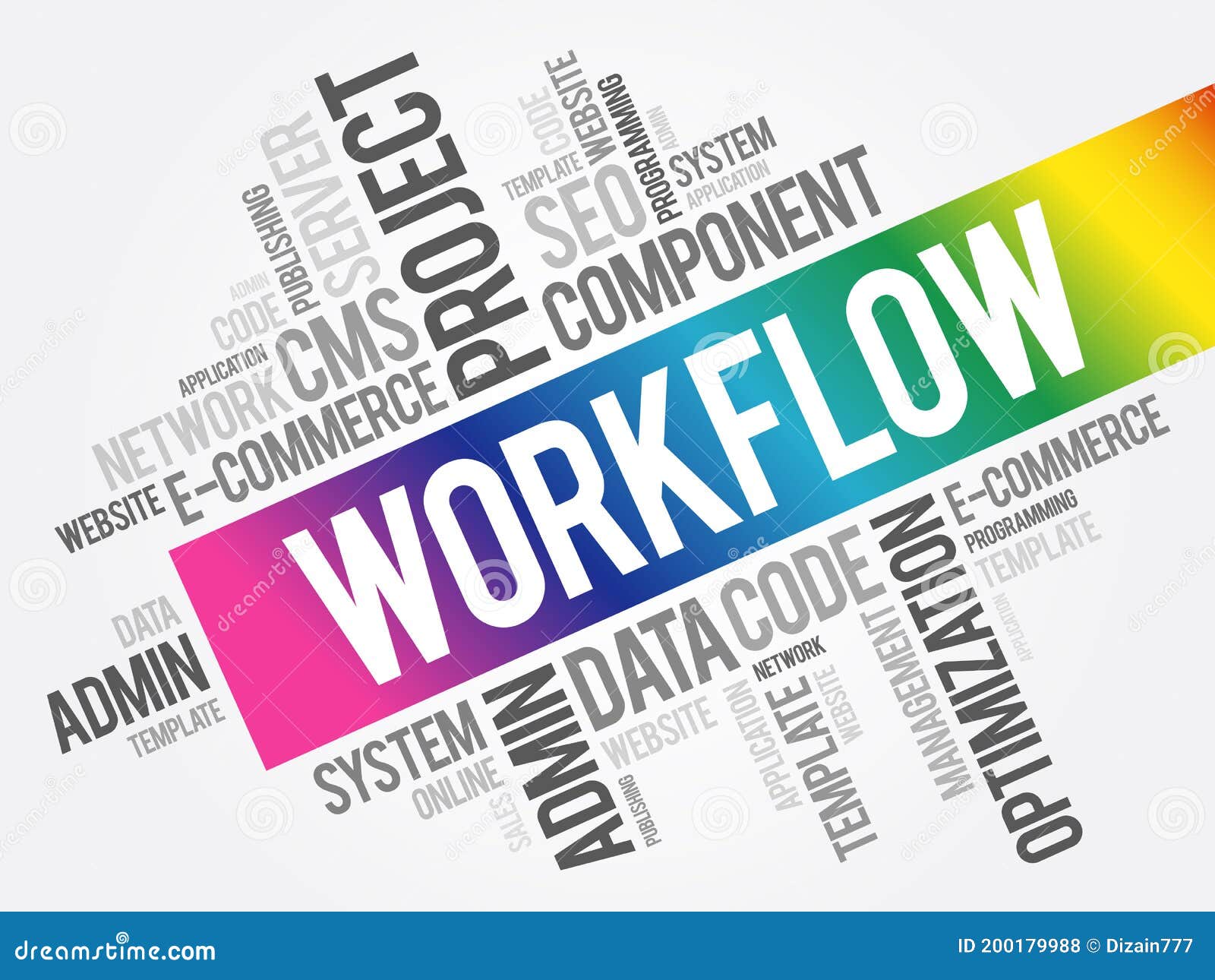 WORKFLOW Word Cloud Concept Stock Illustration - Illustration of ...