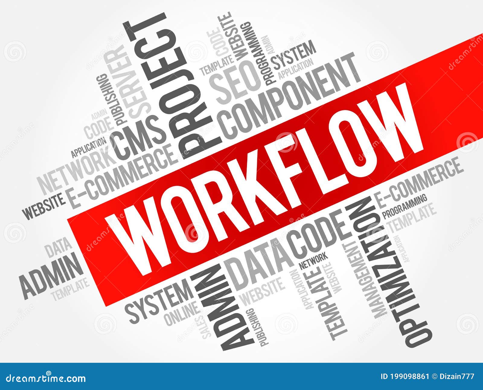 WORKFLOW word cloud stock illustration. Illustration of messaging ...