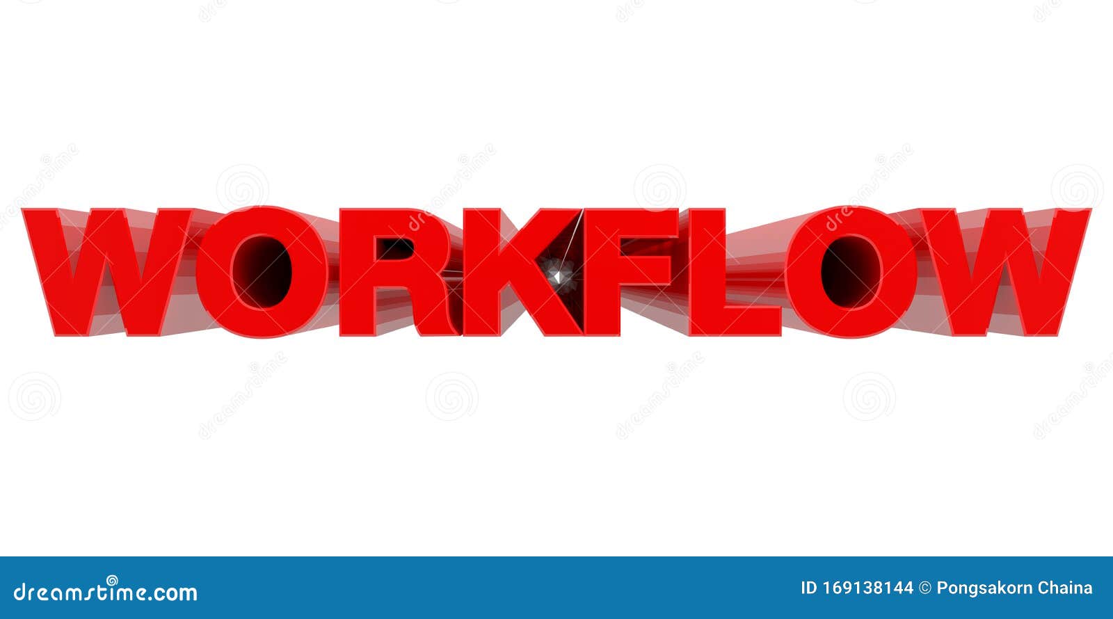 WORKFLOW Word on White Background 3d Rendering Stock Illustration ...