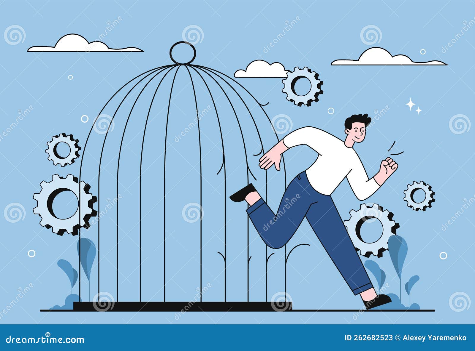 Autonomy Concept. Empowered Woman Approves Tasks Remotely, While Team ...