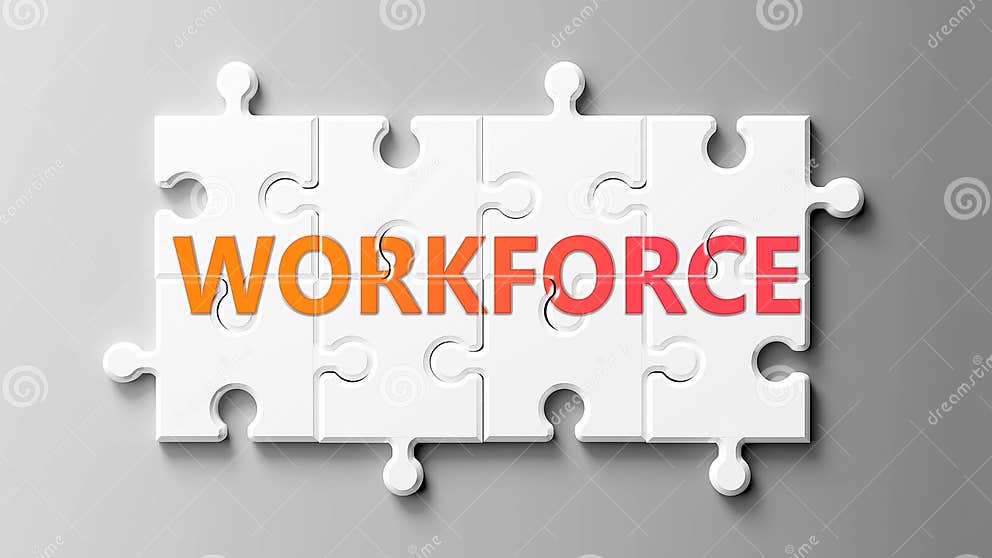 Workforce Complex Like a Puzzle - Pictured As Word Workforce on a ...