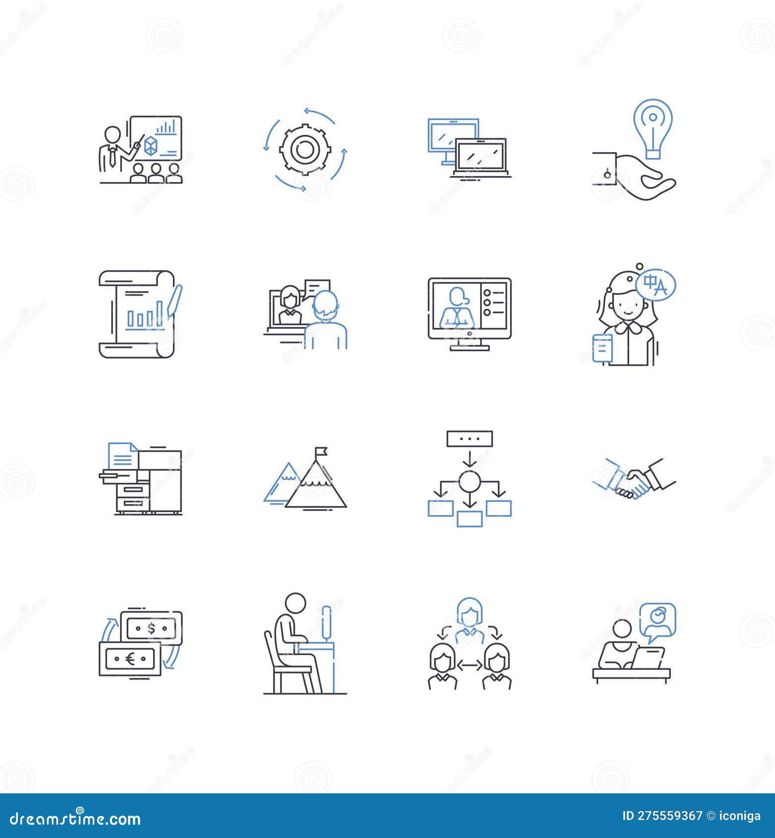 Workforce Control Line Icons Collection. Efficiency, Productivity ... Workforce Control Line Icons Collection. Efficiency, Productivity ...
