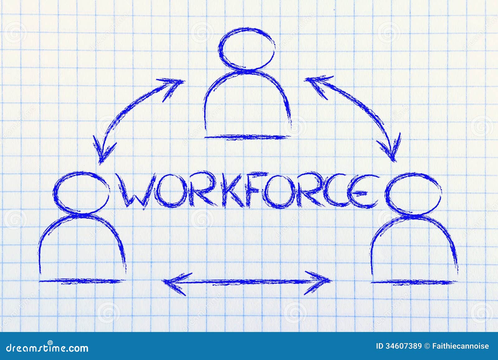 Workforce, Design with Group of Collaborative Co-workers Stock Image ...