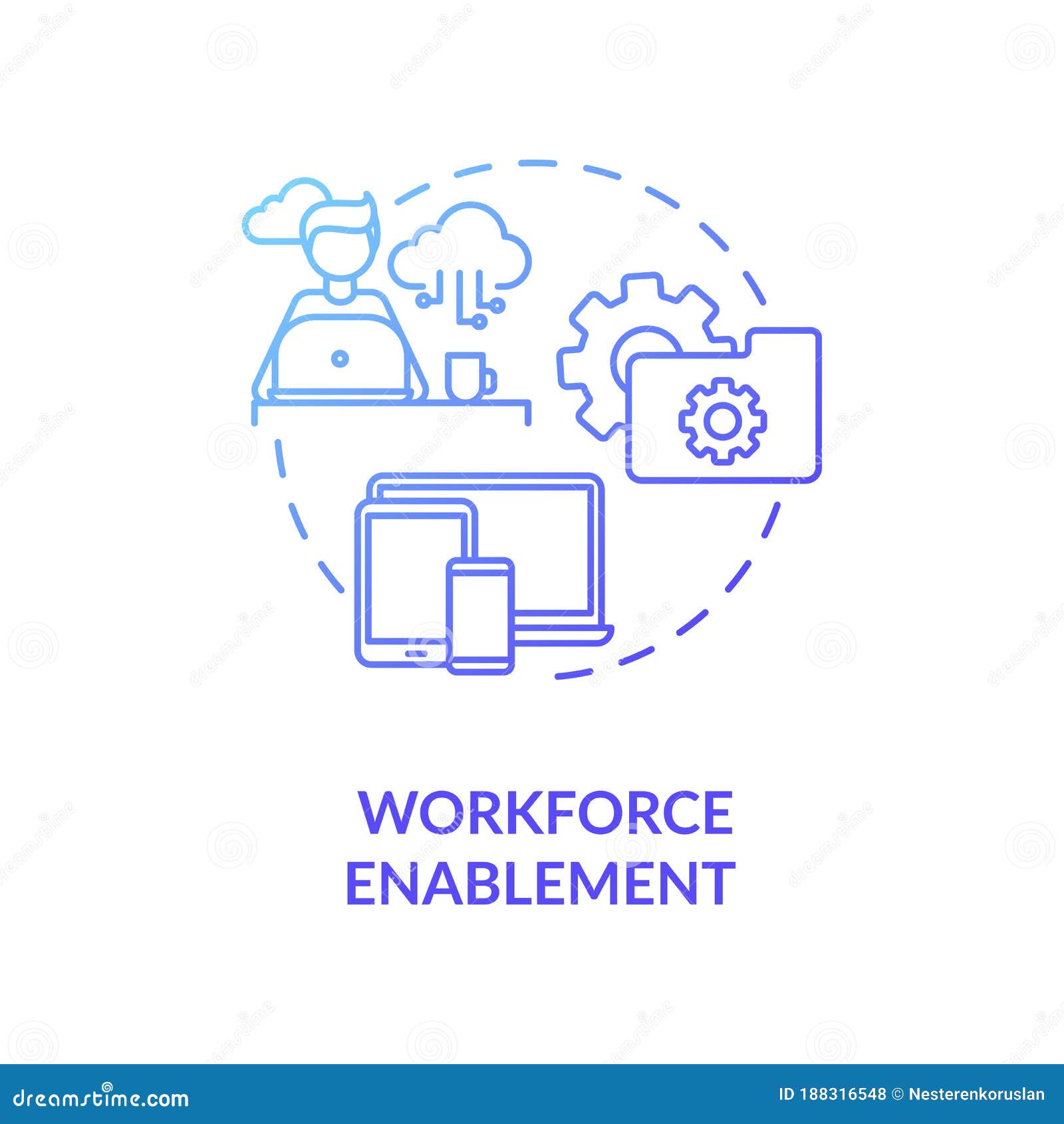Workforce Enablement Blue Gradient Concept Icon Stock Vector ... Workforce Enablement Blue Gradient Concept Icon Stock Vector ...