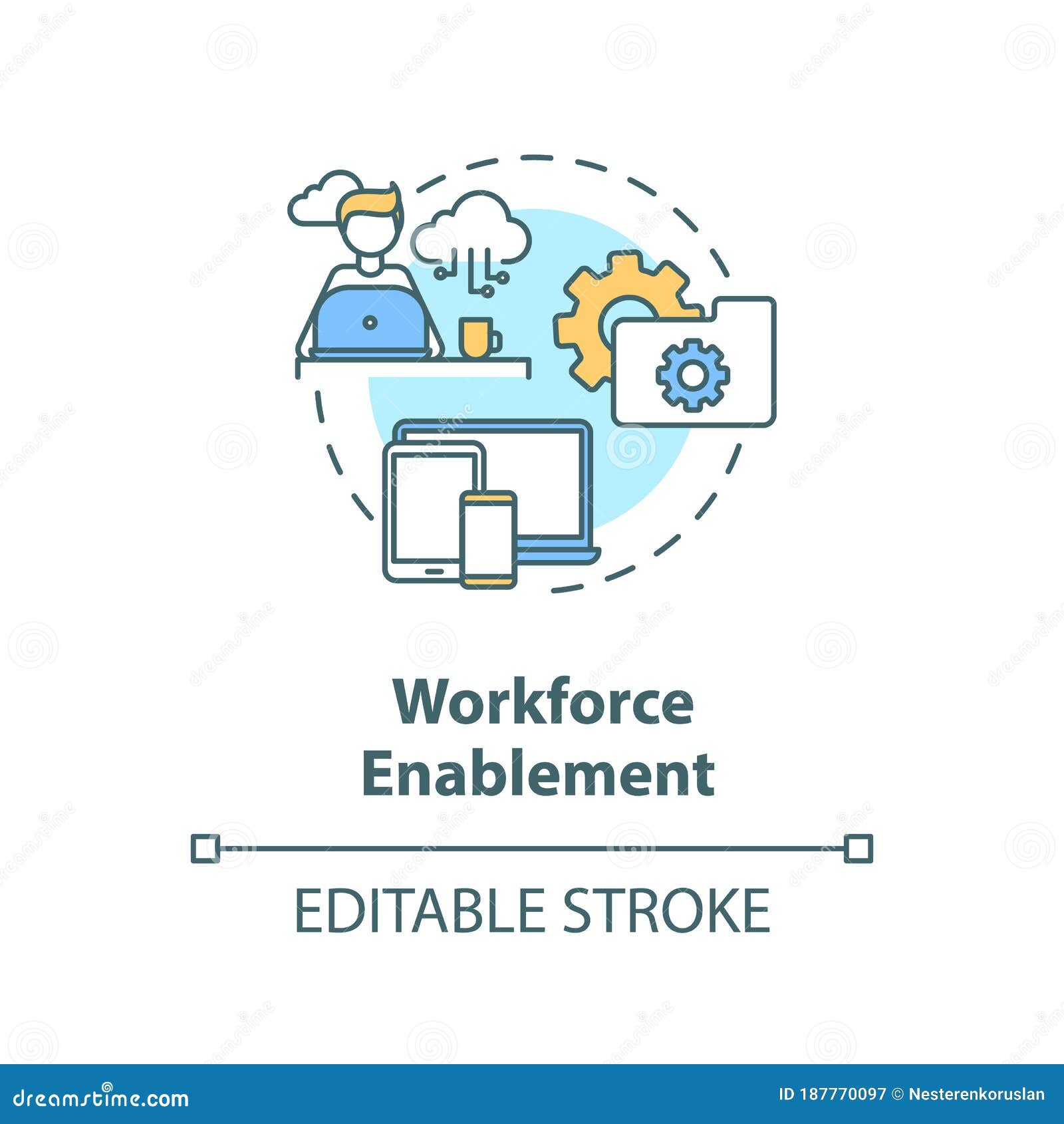 Workforce Enablement Concept Icon Stock Vector - Illustration of ...
