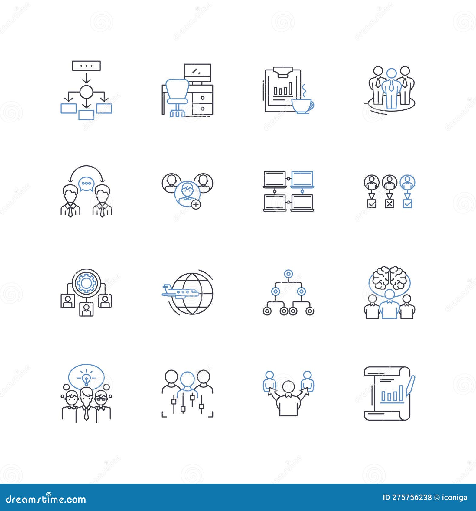 Workforce Event Line Icons Collection. Nerking, Collaboration ...
