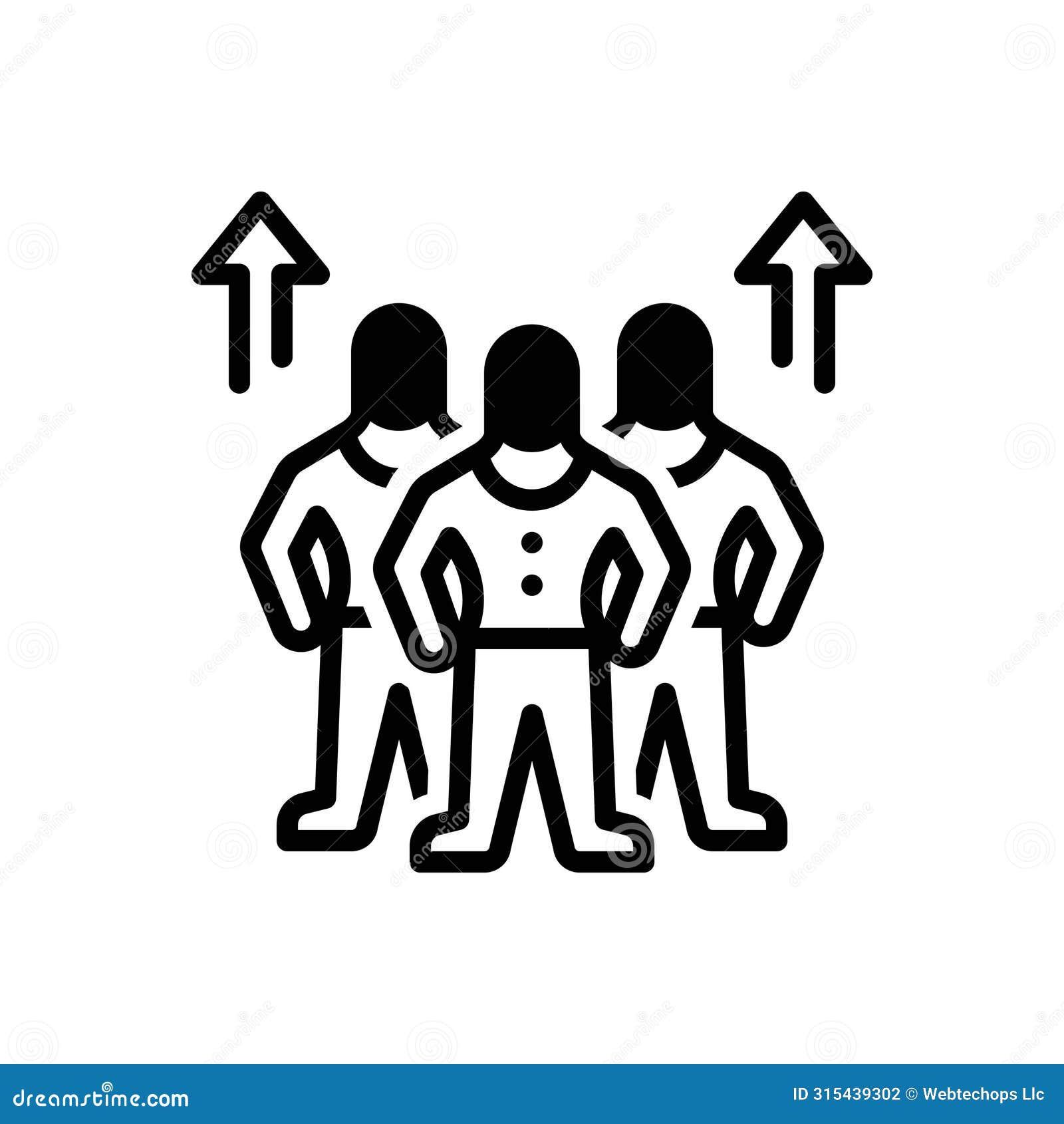 Black Solid Icon for Workforce, Teamwork and Team Stock Illustration ...