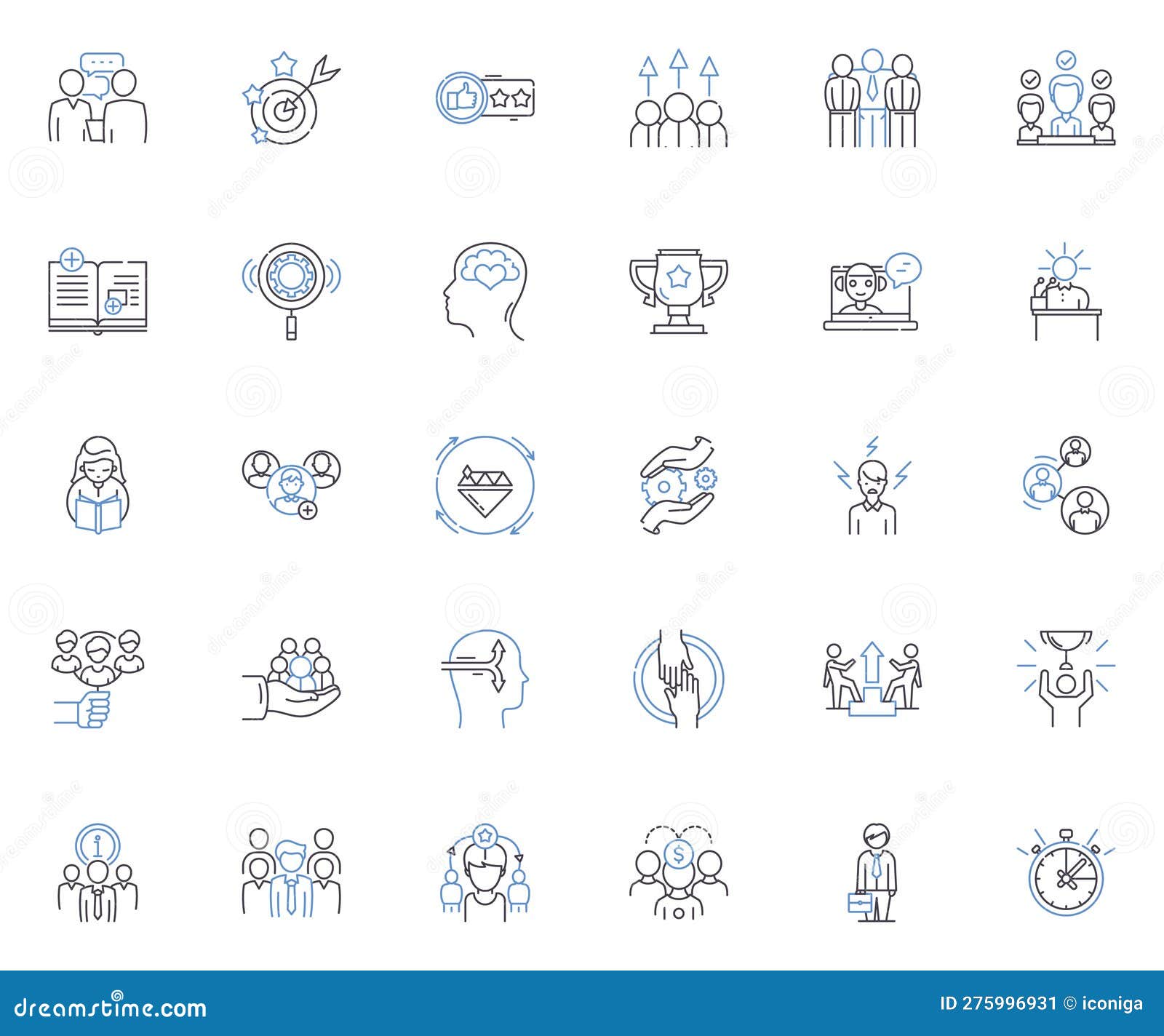 Workforce Instruction Line Icons Collection. Training, Development ...