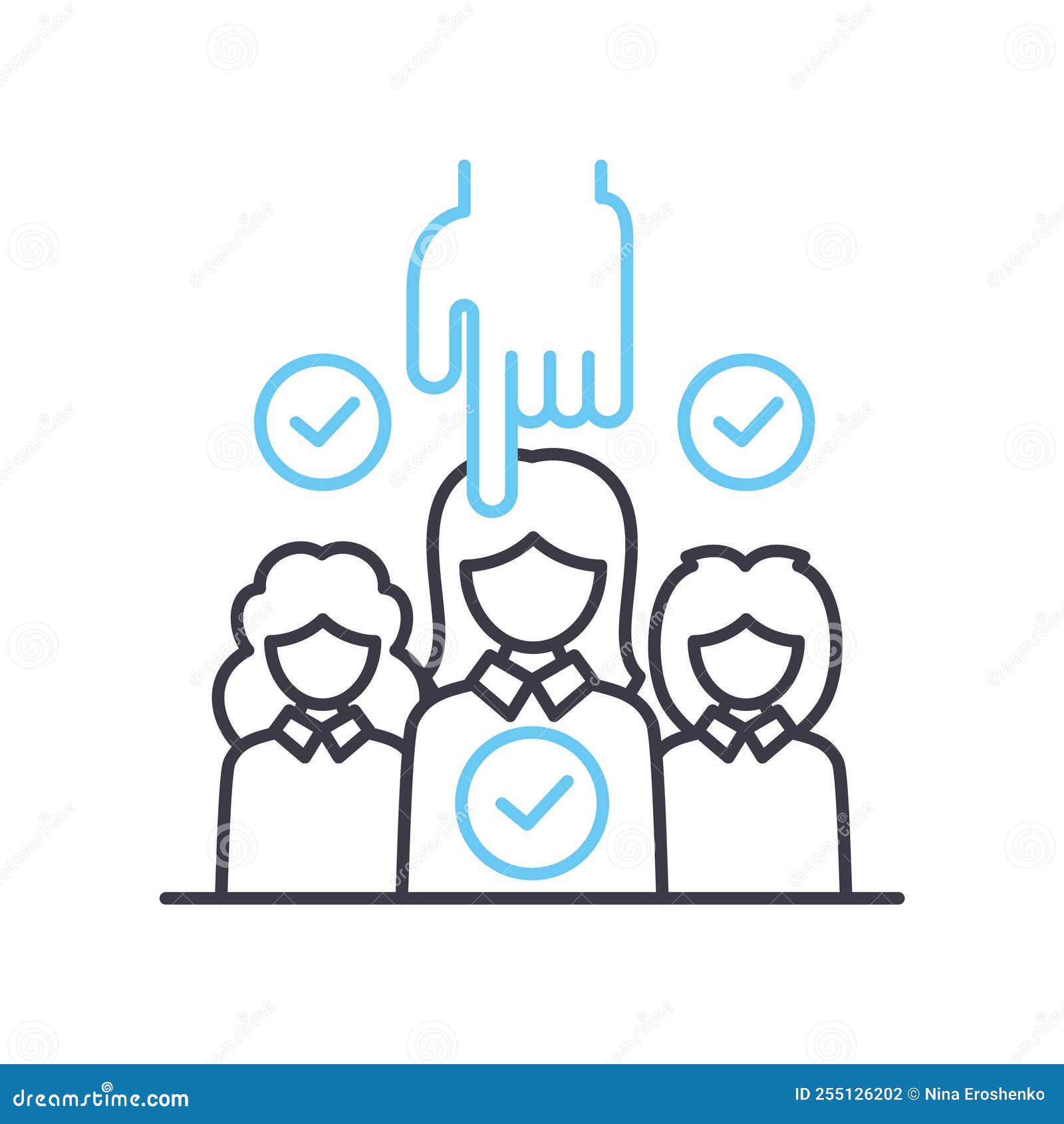 Workforce Line Icon, Outline Symbol, Vector Illustration, Concept Sign ...