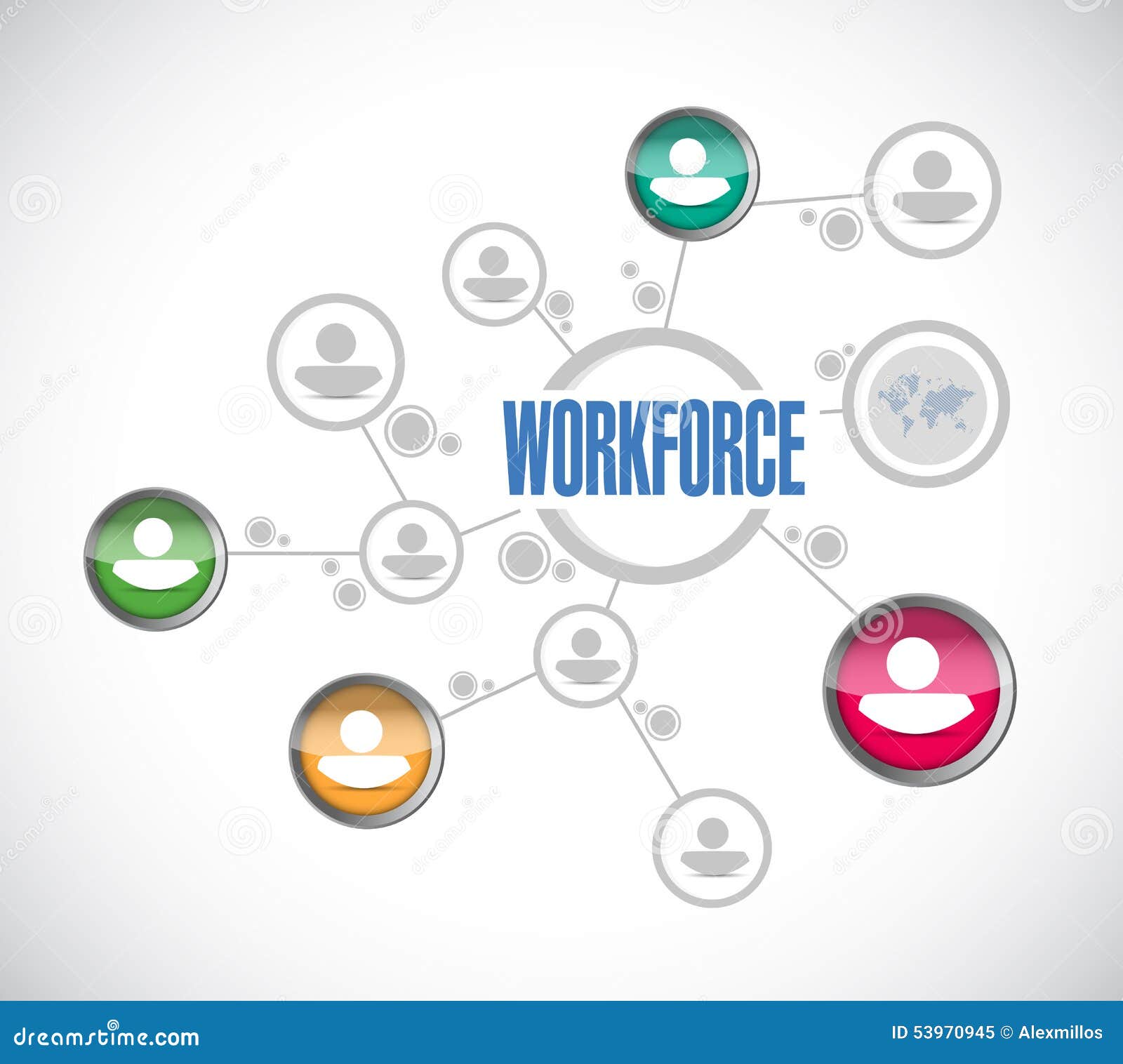 Workforce Network Sign Concept Stock Illustration - Illustration of ...