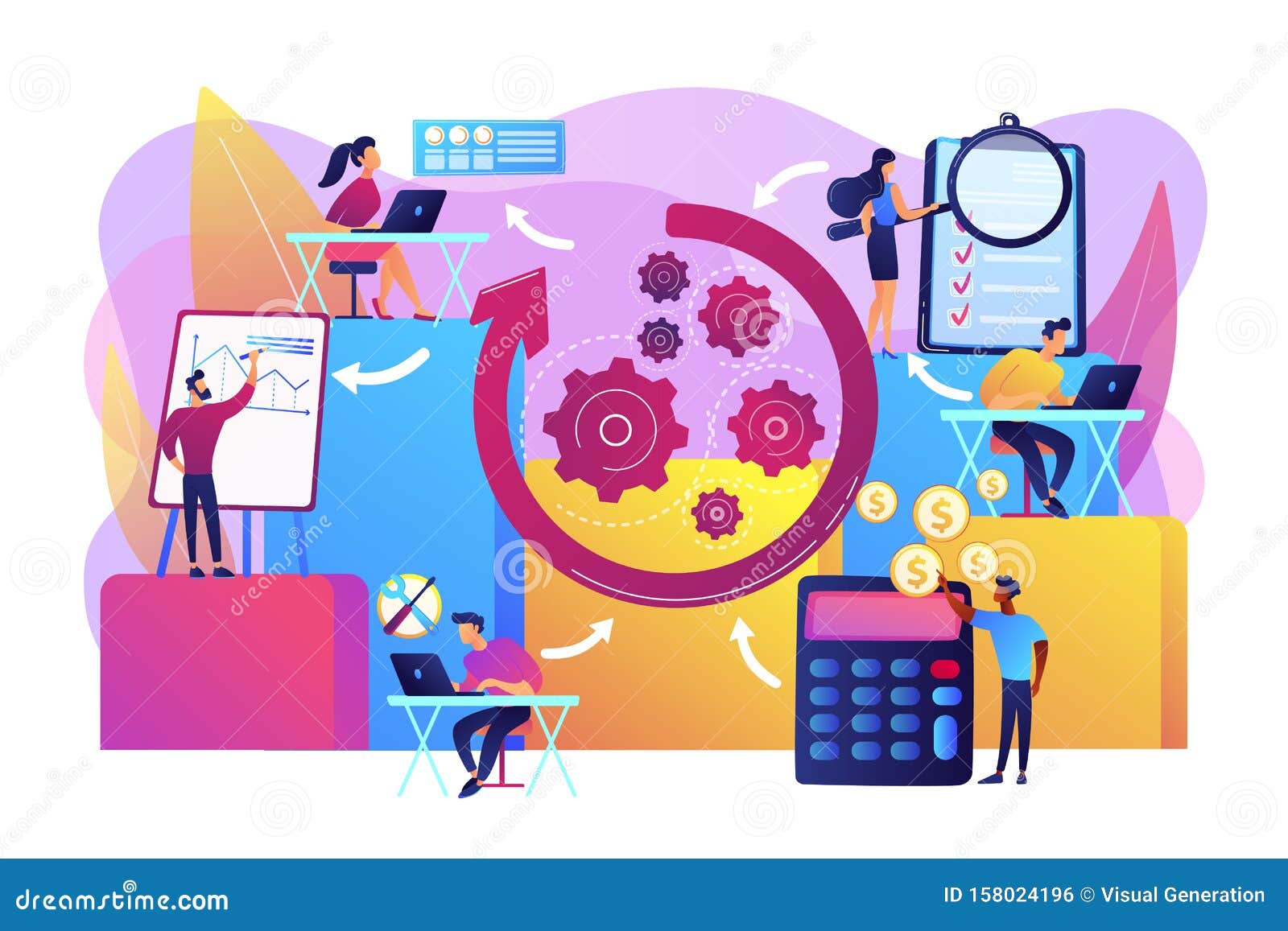 Workflow Processes Vector Illustration. Stock Vector - Illustration of ... Workflow Processes Vector Illustration. Stock Vector - Illustration of ...