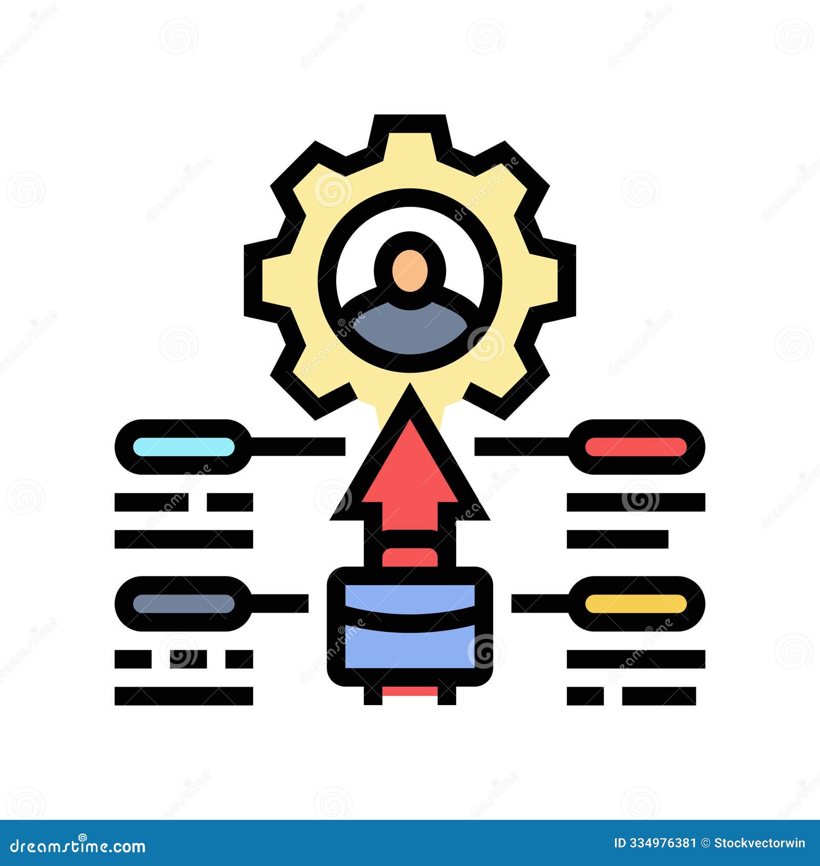 Workforce Planning Business Process Color Icon Vector Illustration ...