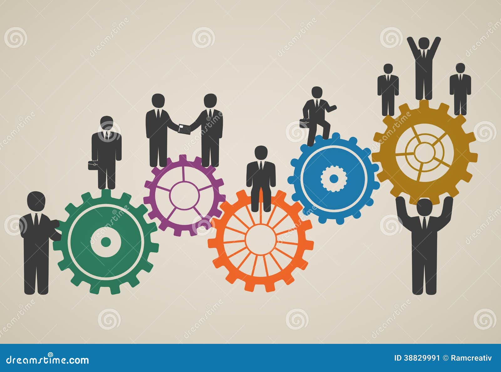 Workforce, Team Working, Business People In Motion Stock Vector - Image ...