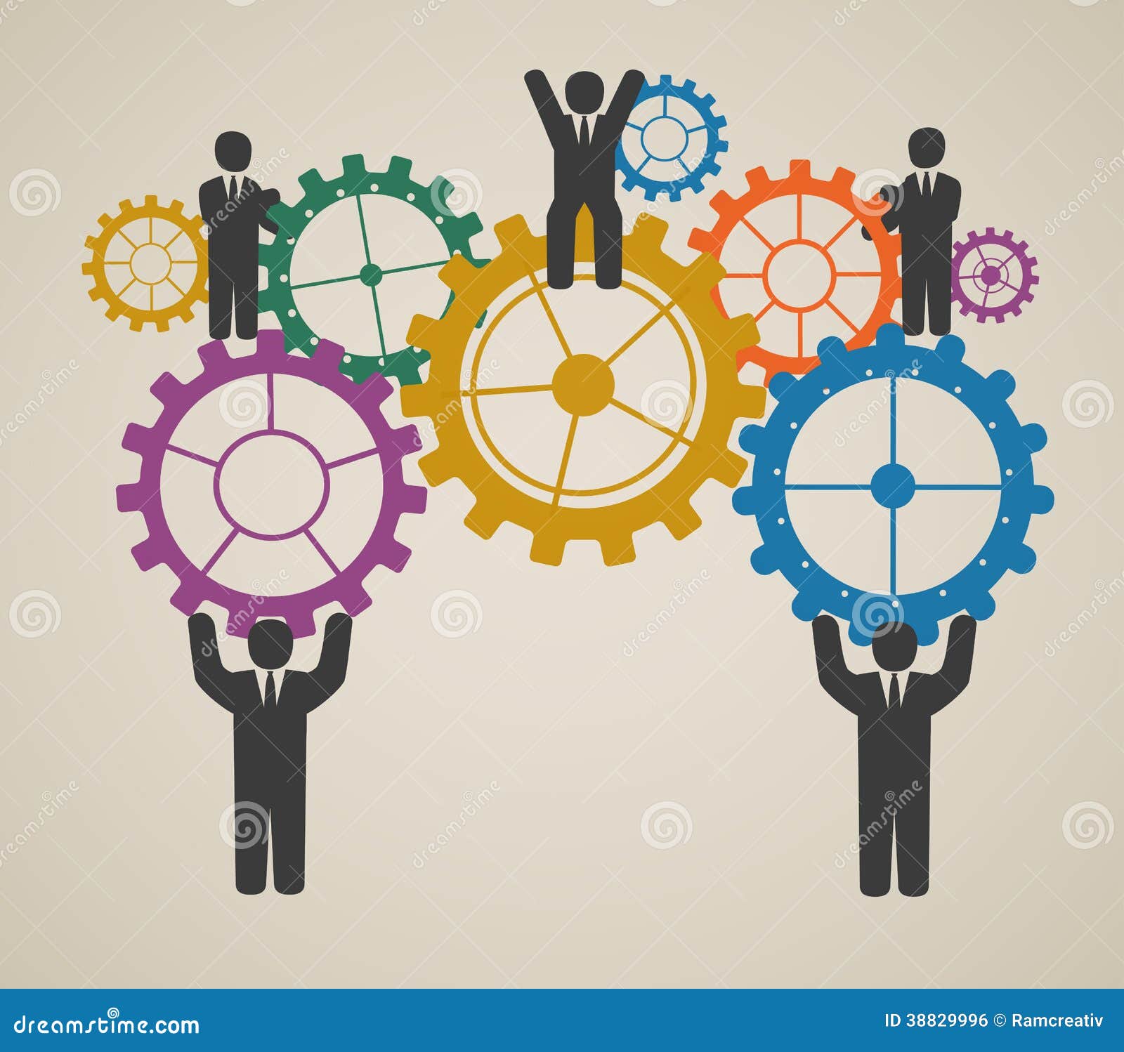 Workforce, Team Working, Business People in Motion Stock Vector ...