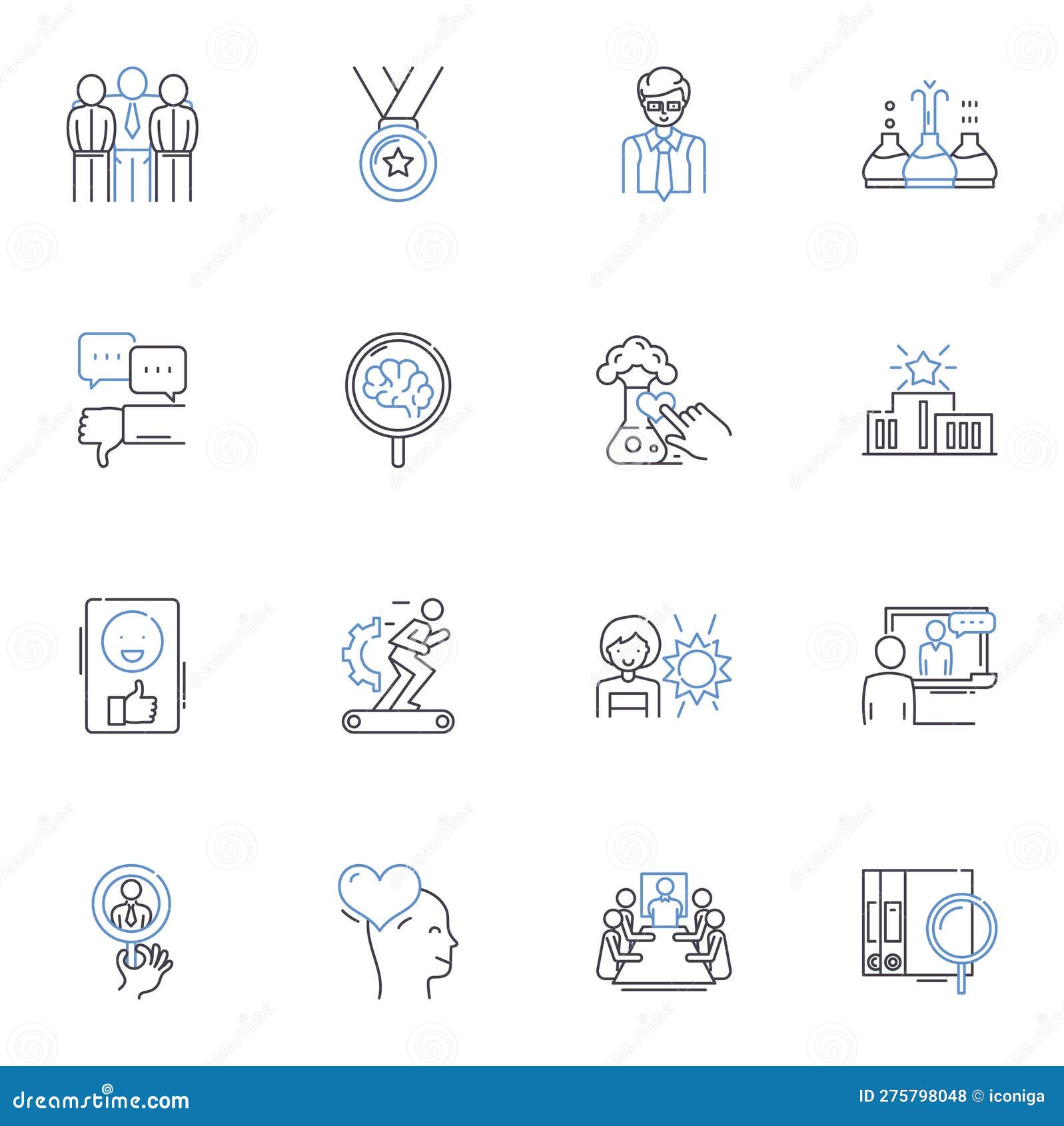 Workforce Testing Line Icons Collection. Assessment, Evaluation ...